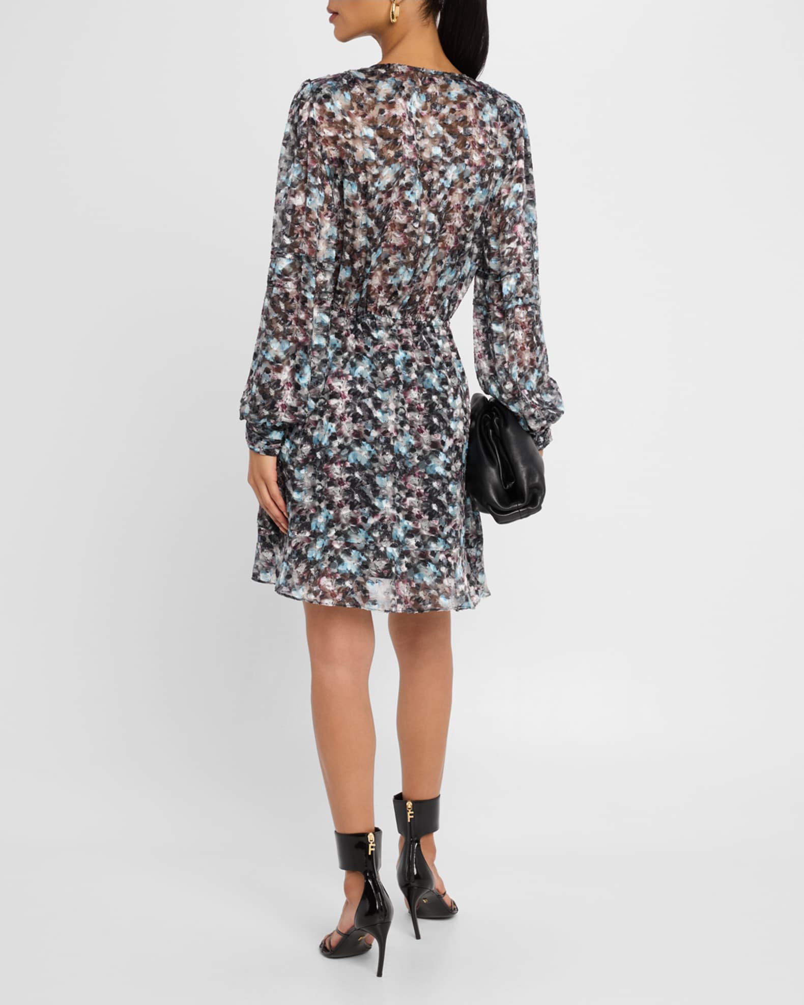 Iro Risli Long-Sleeve Silk Mini Dress | Neiman Marcus