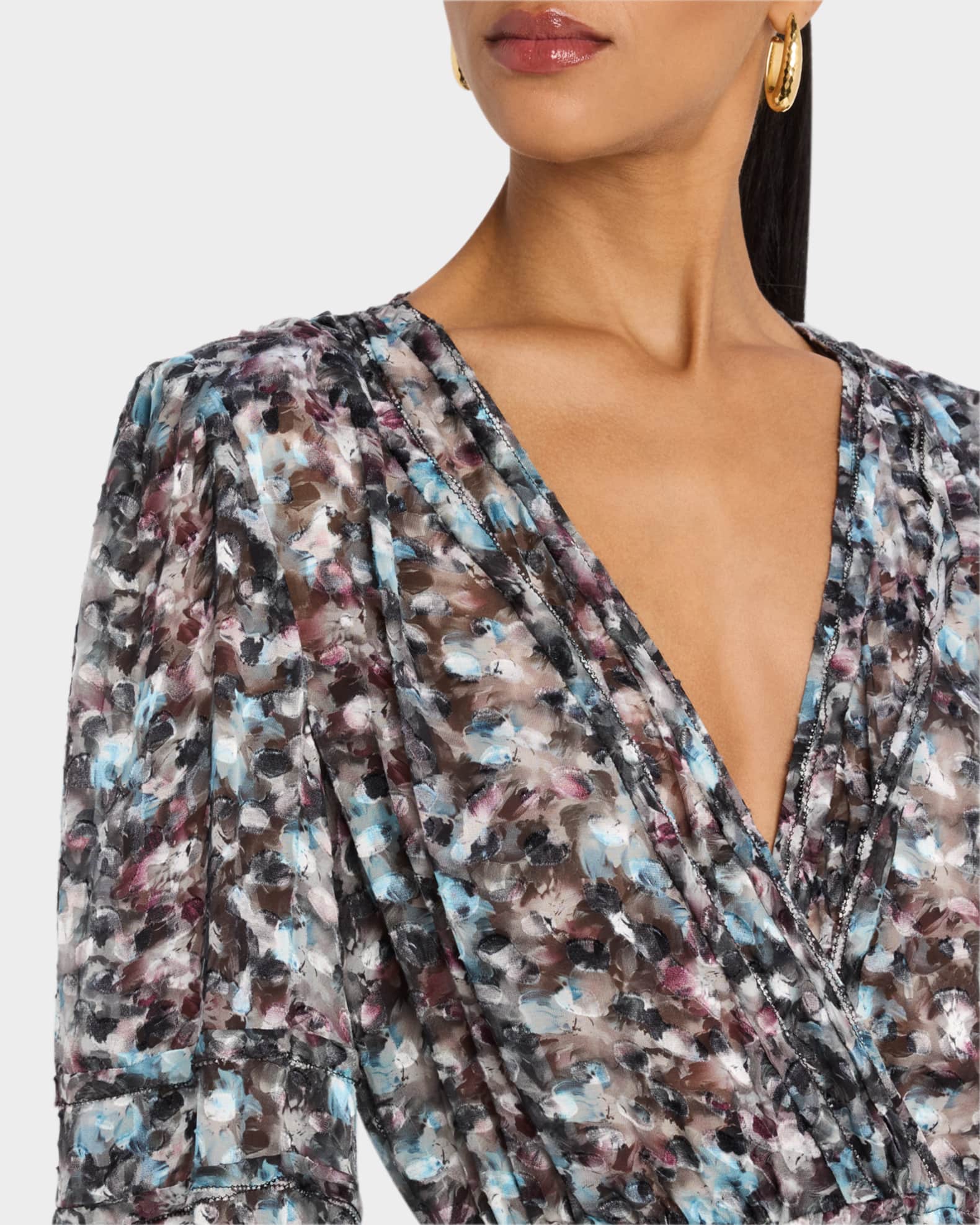 Iro Risli Long-Sleeve Silk Mini Dress | Neiman Marcus