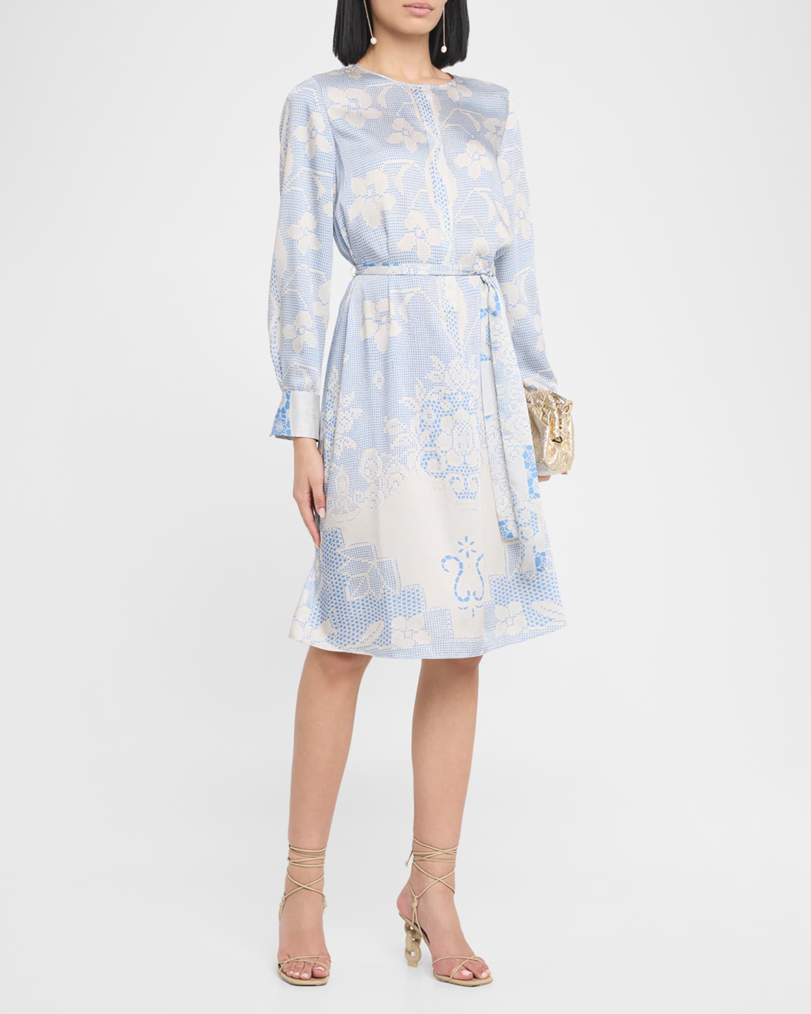 Kobi Halperin Michelle Floral Lace-Print Dress | Neiman Marcus
