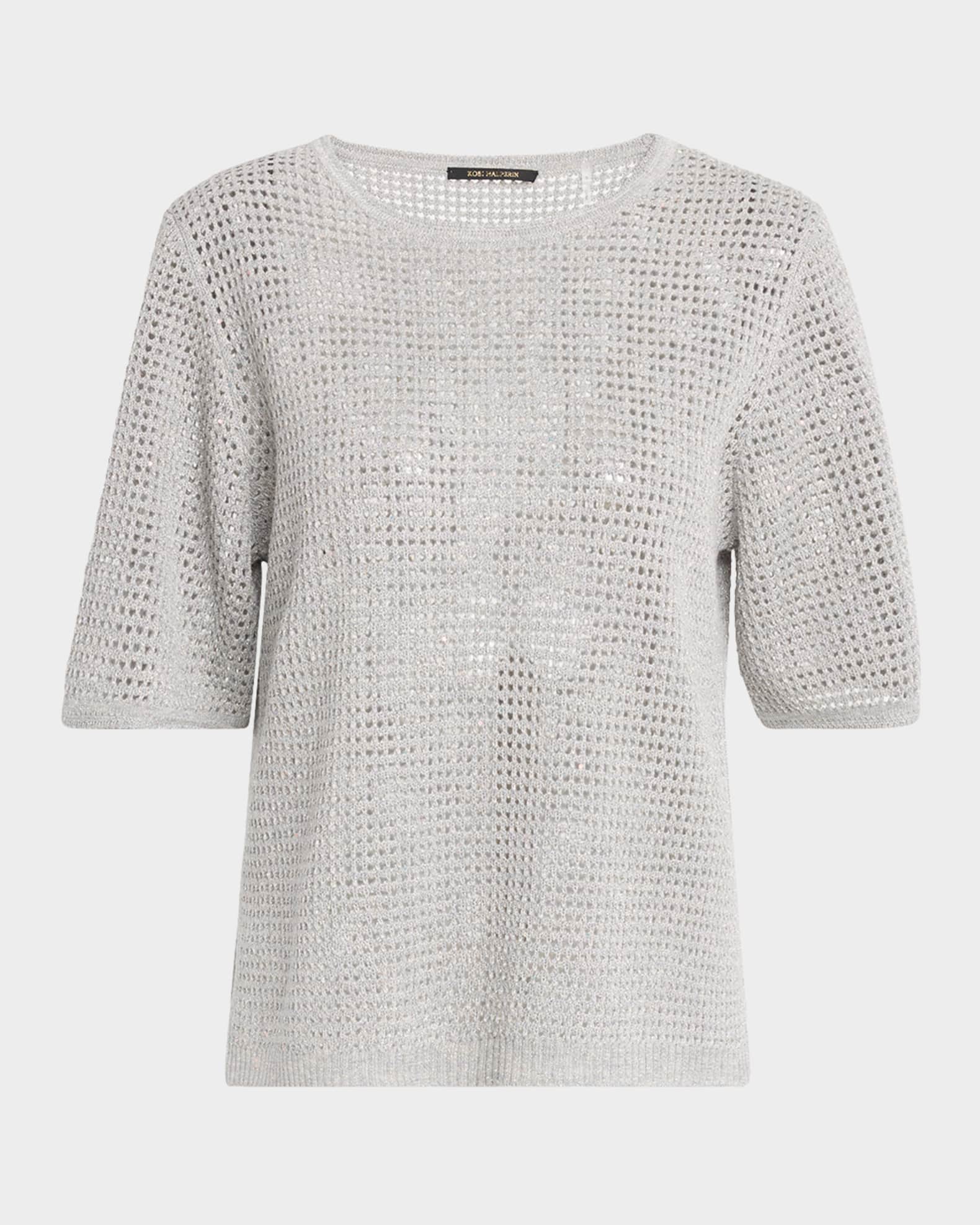 Kobi Halperin Crewneck Mesh-Knit Sweater | Neiman Marcus
