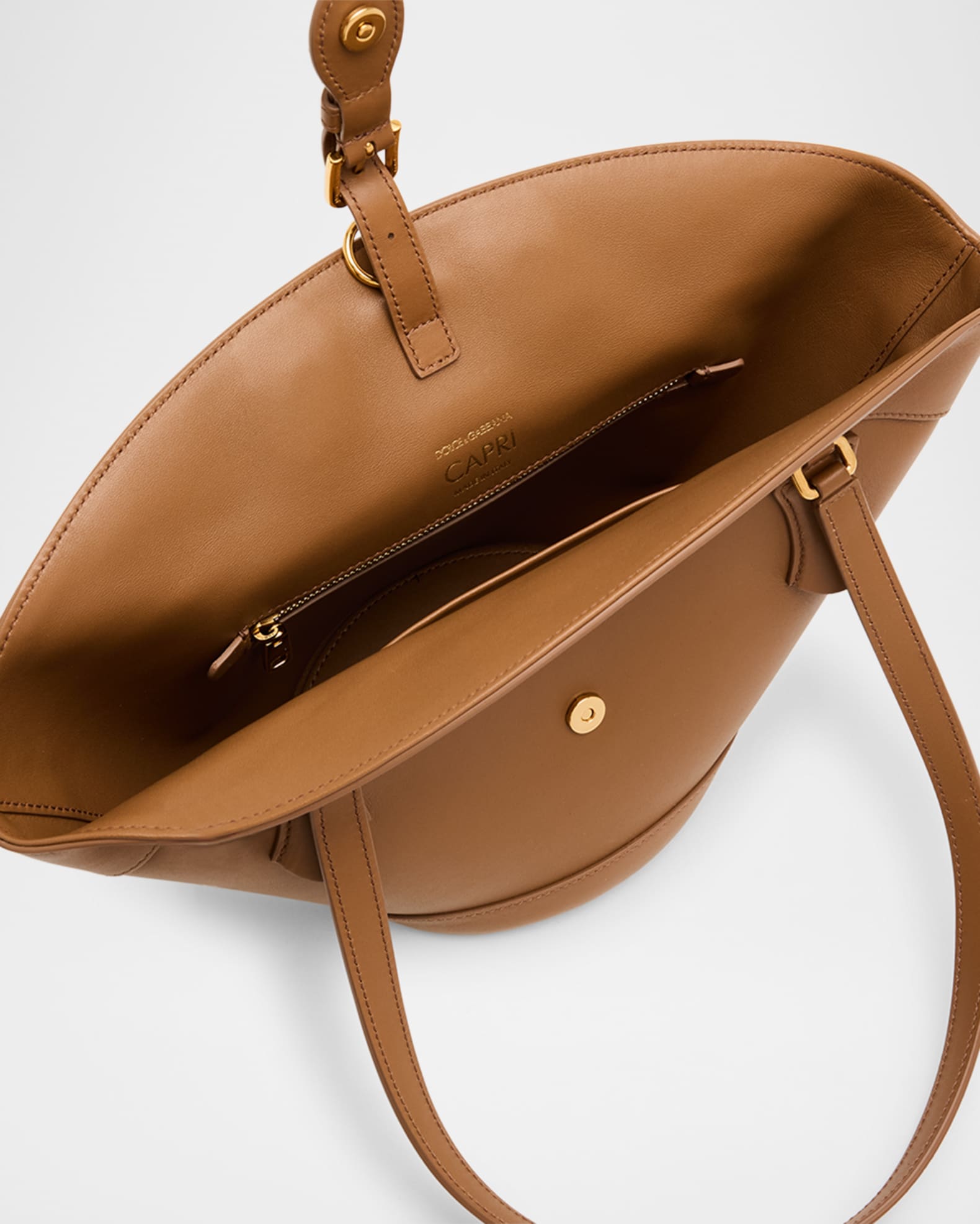 Dolce&Gabbana Capri Leather Shoulder Bag | Neiman Marcus