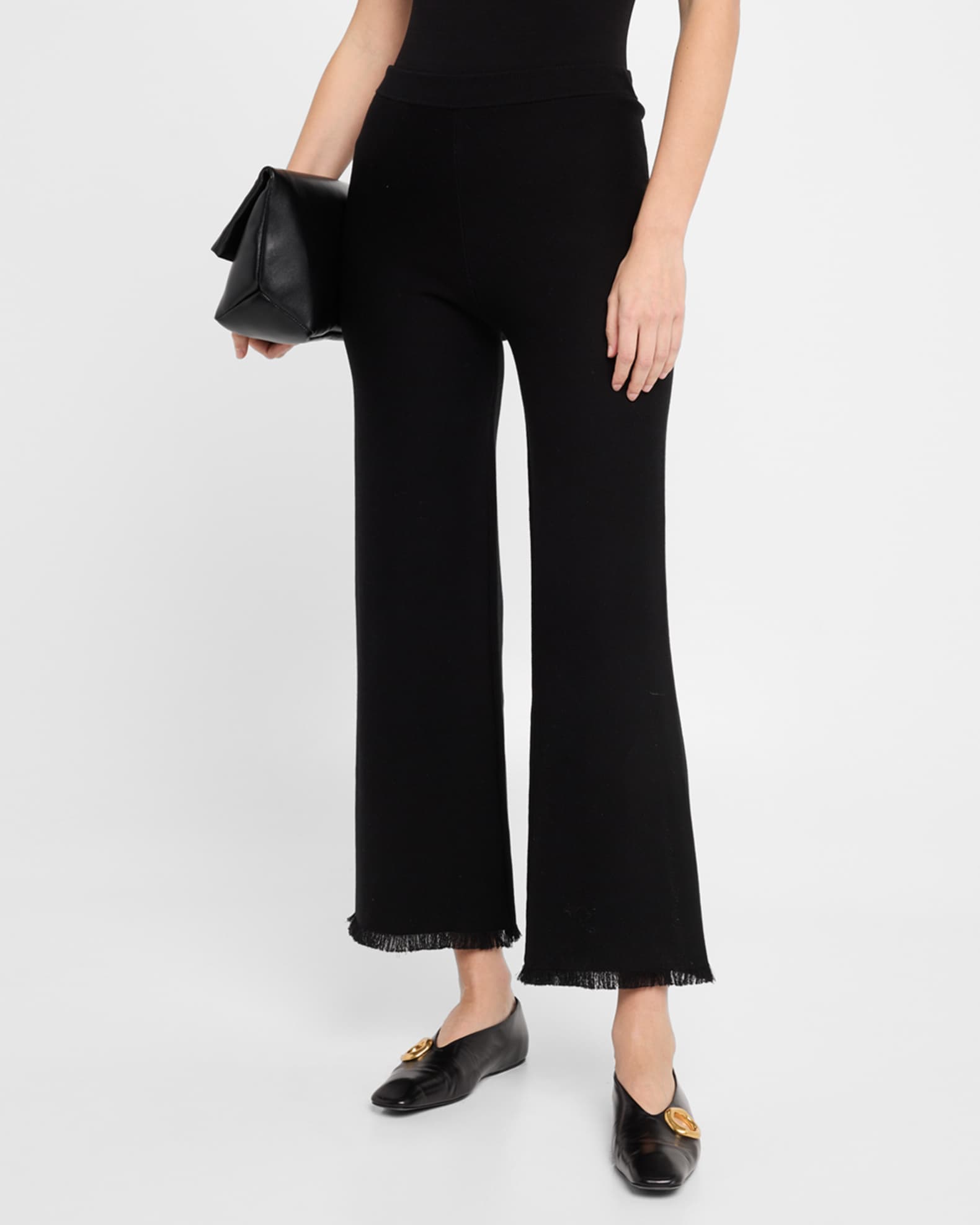 Kobi Halperin Bowen Fringe-Hem Pique Pants | Neiman Marcus