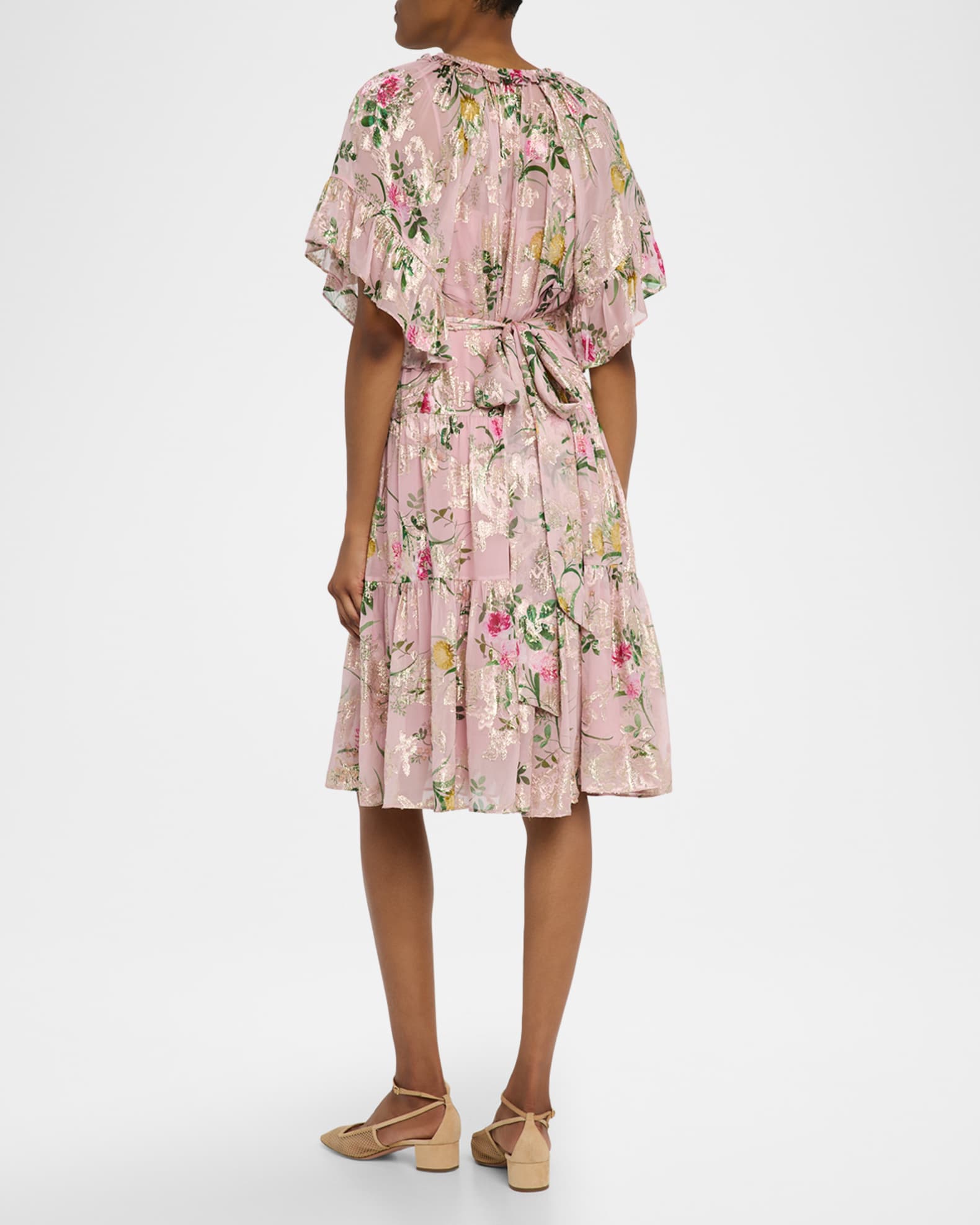Kobi Halperin Chase Tiered Floral-Print Fil Coupe Dress | Neiman Marcus