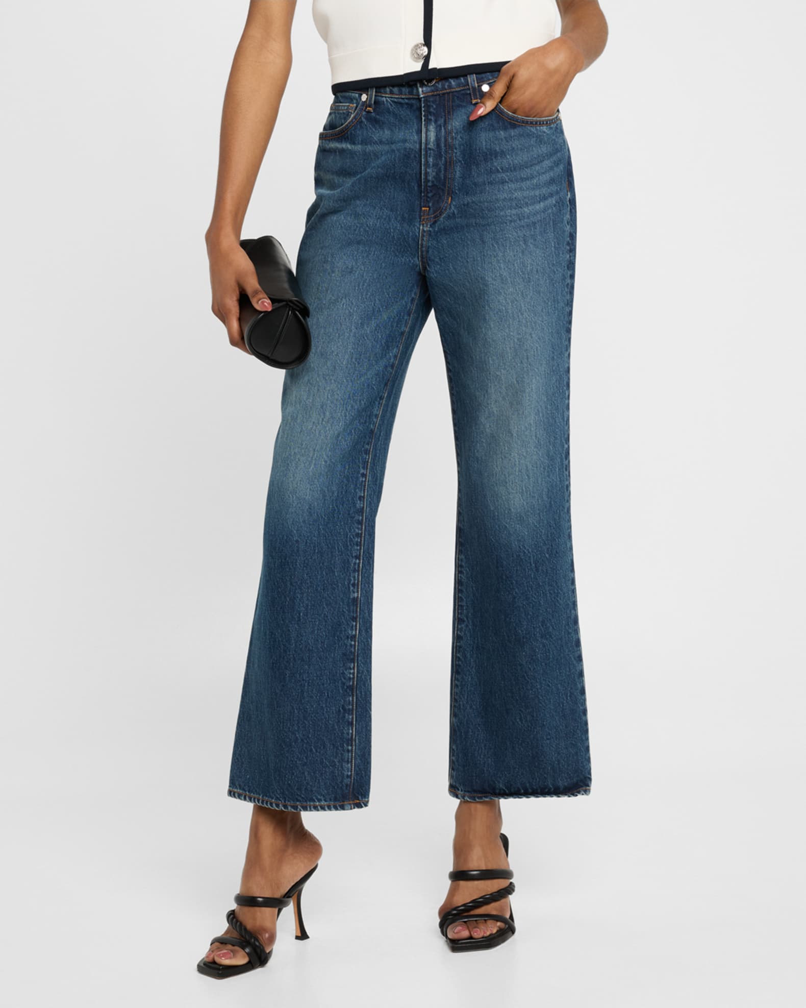 Veronica Beard Dylan High-Rise Straight Ankle Jeans | Neiman Marcus