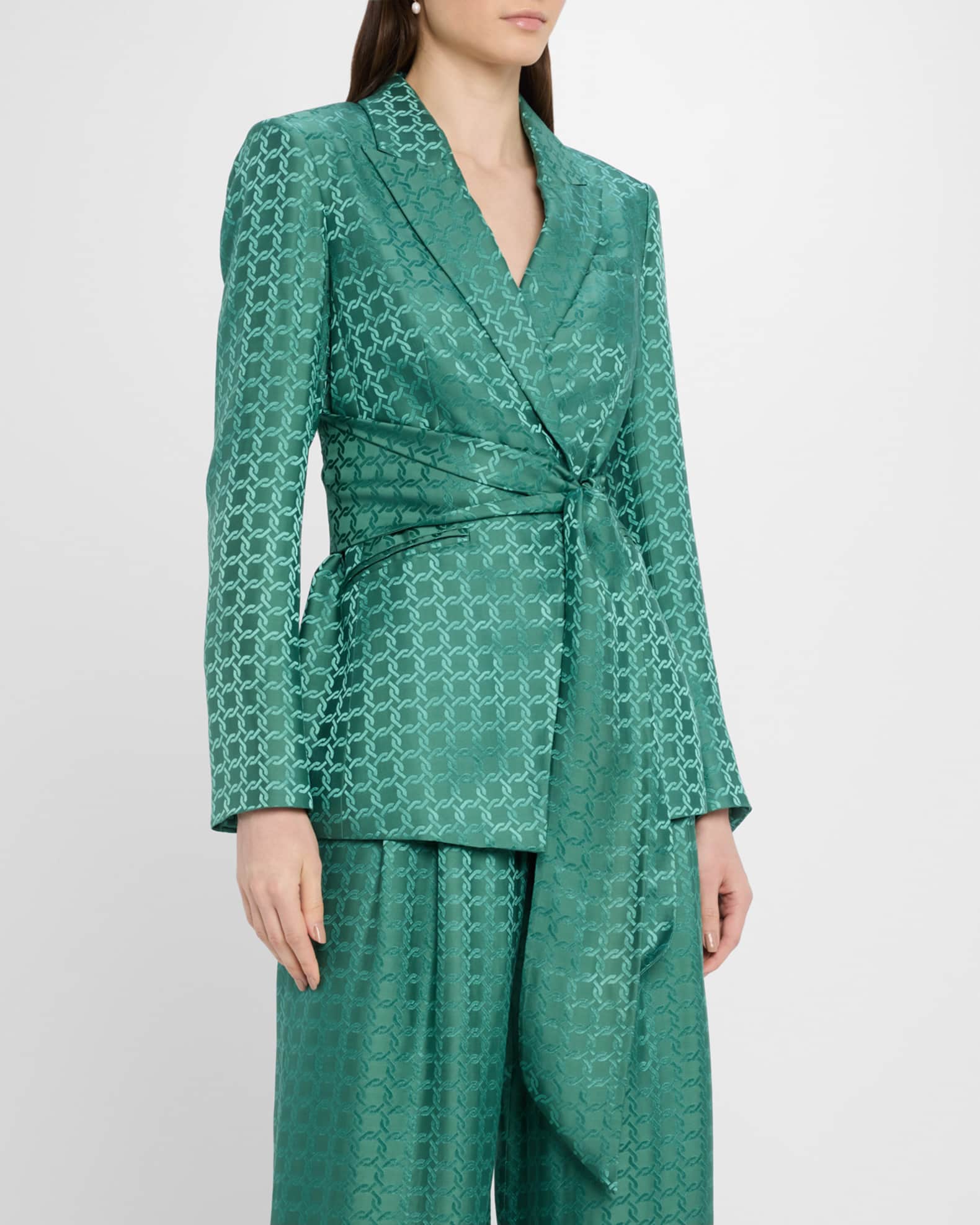 Veronica Beard Issel Printed Tie-Front Jacket | Neiman Marcus