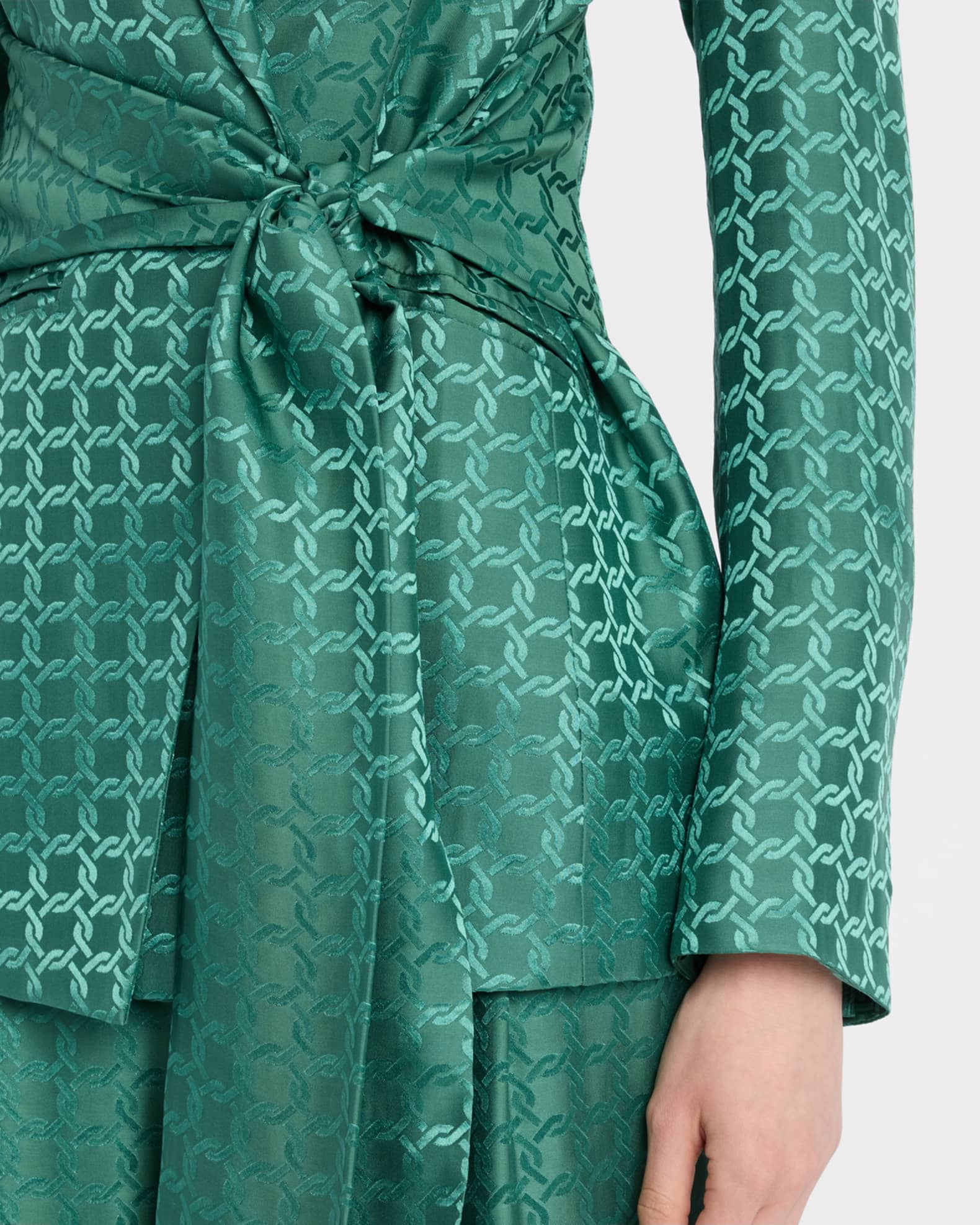 Veronica Beard Issel Printed Tie-Front Jacket | Neiman Marcus