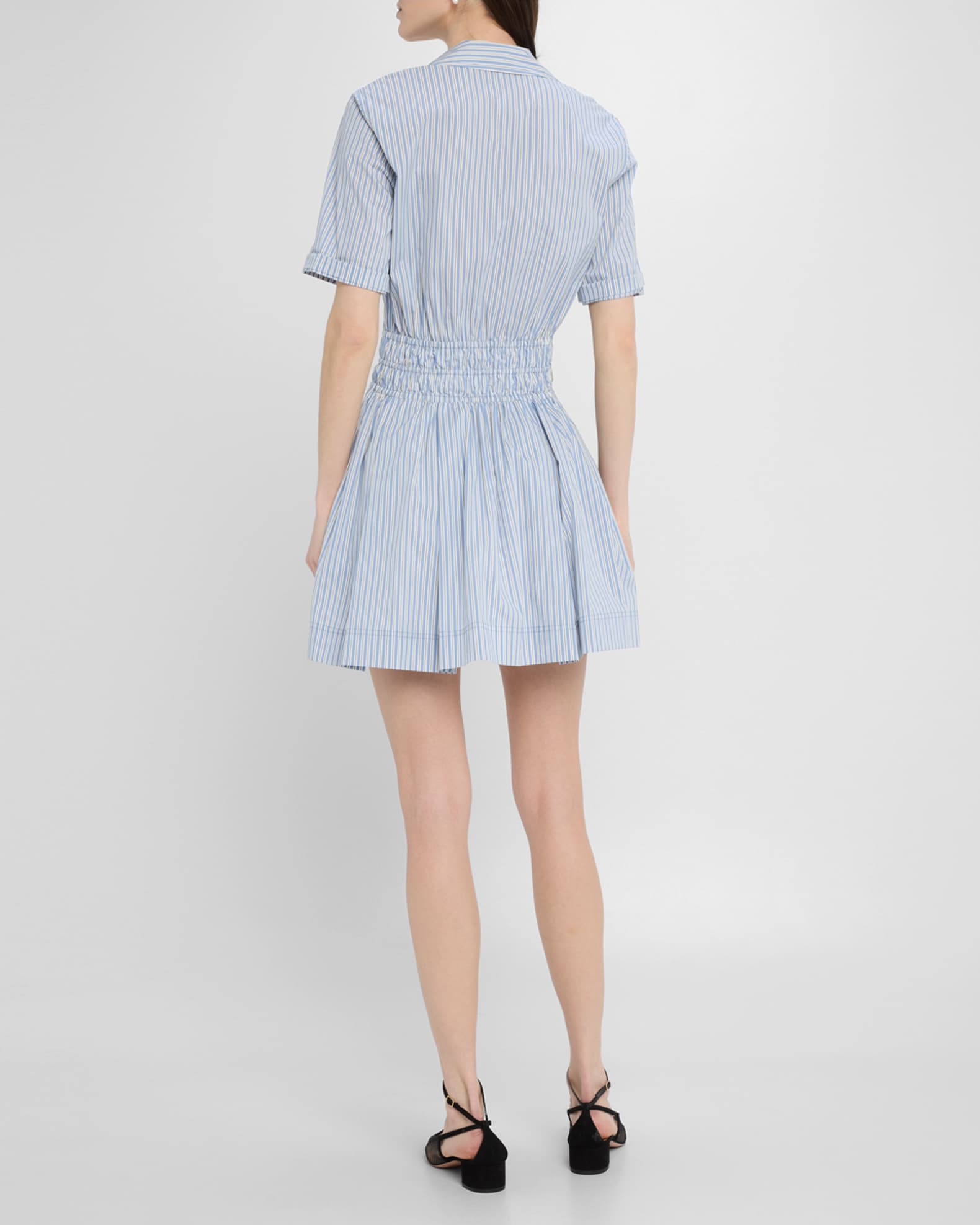 Veronica Beard Susan Stripe Short-Sleeve Mini Dress | Neiman Marcus
