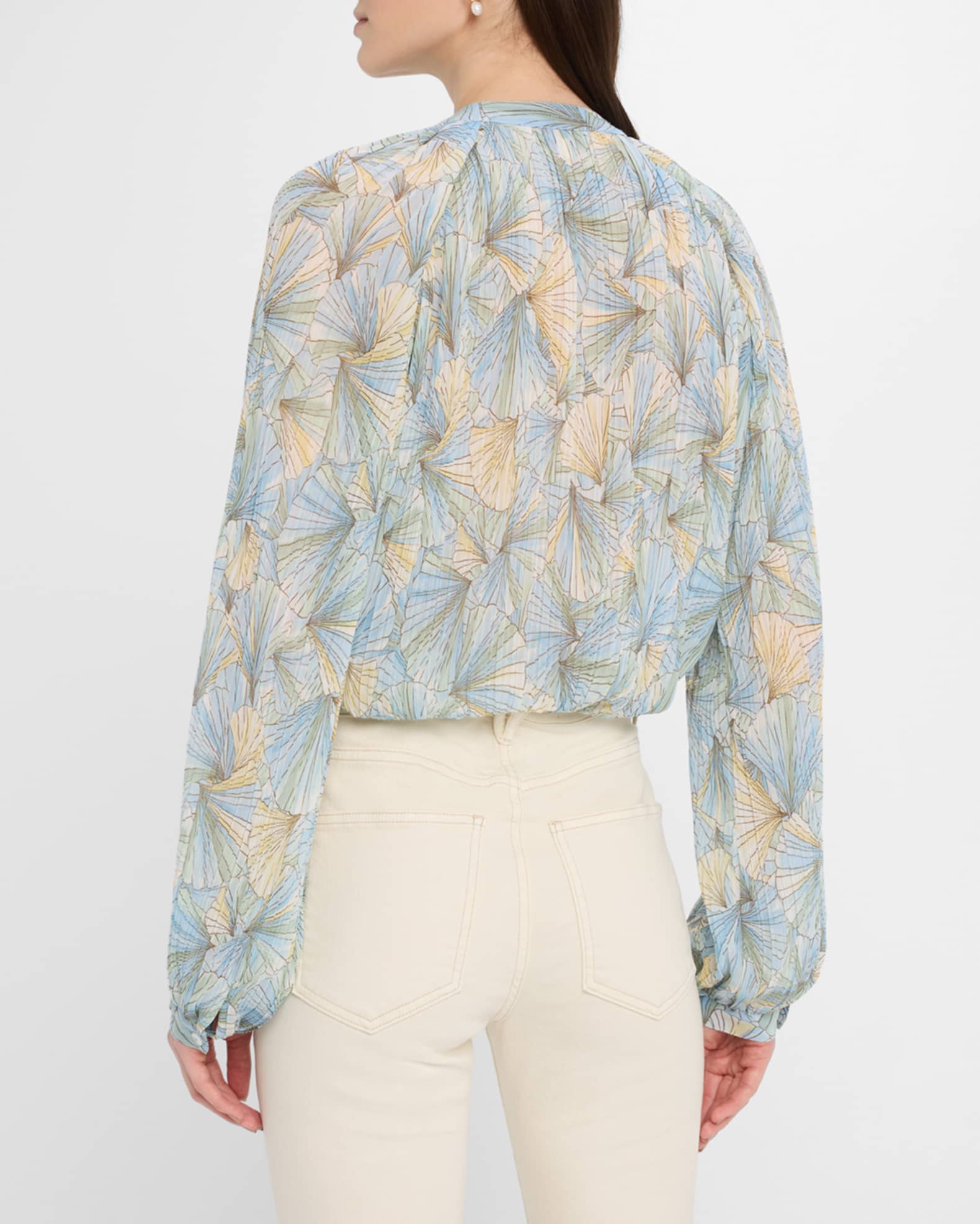 Veronica Beard Fennel Button-Front Blouse | Neiman Marcus