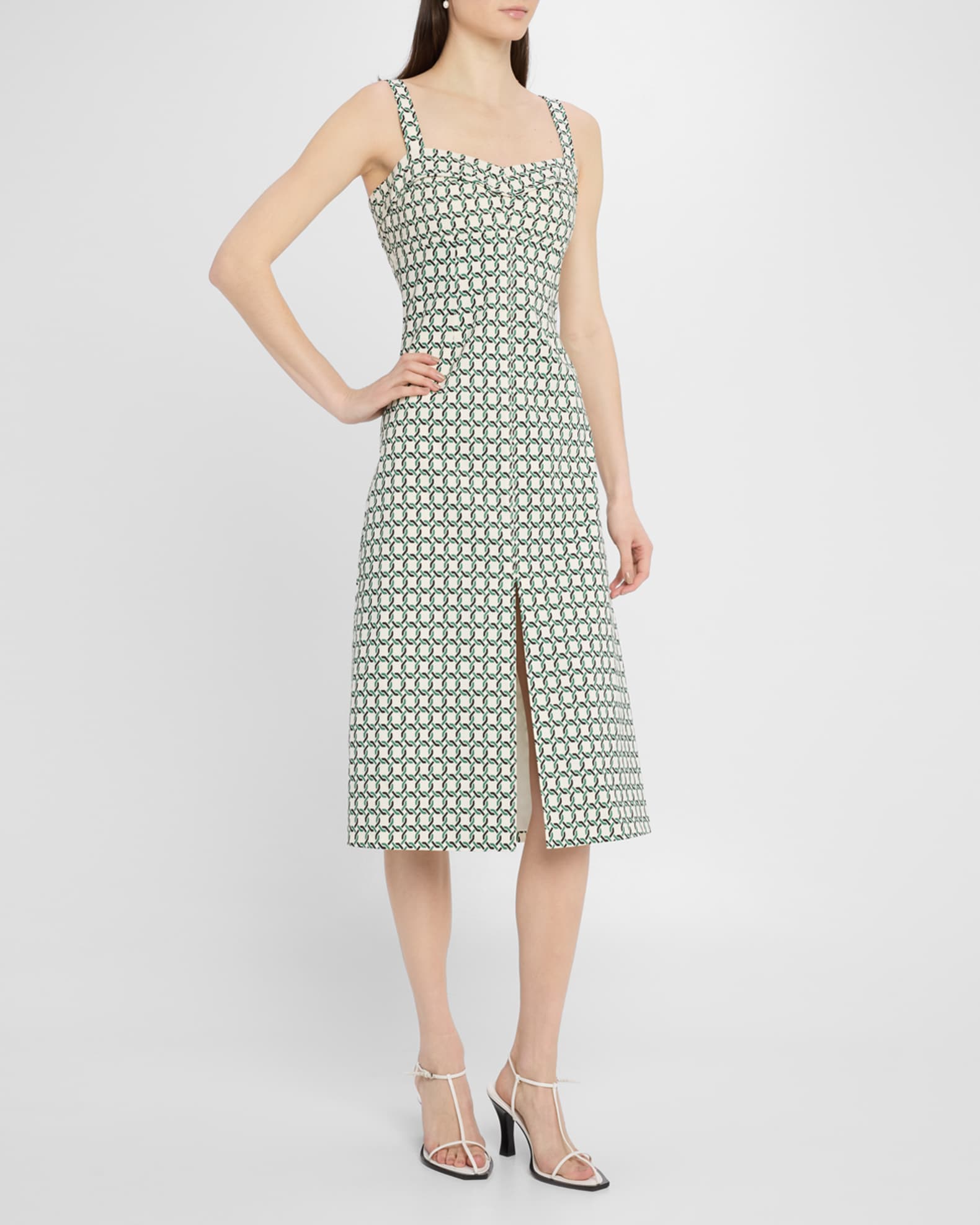 Veronica Beard Colleen Sleeveless Midi Dress | Neiman Marcus