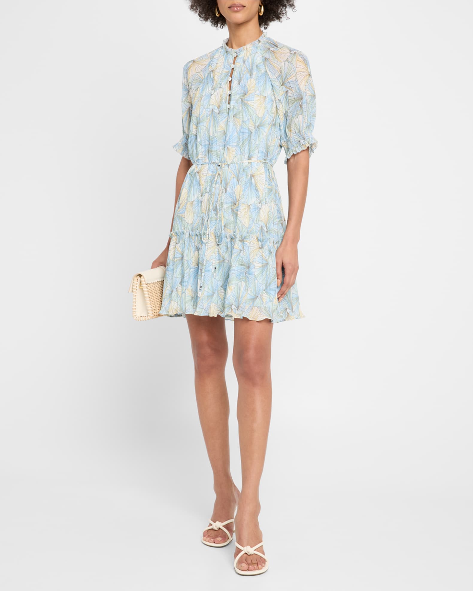 Veronica Beard Dorrie Short-Sleeve Mini Dress | Neiman Marcus