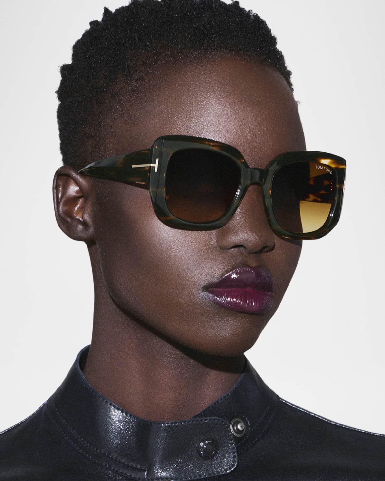 TOM FORD Carla-02 Acetate Square Sunglasses | Neiman Marcus