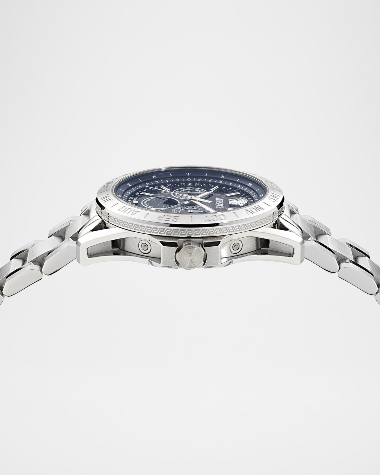Versace V-Galaxy Moonphase 43MM Stainless Steel Bracelet Watch | Neiman ...