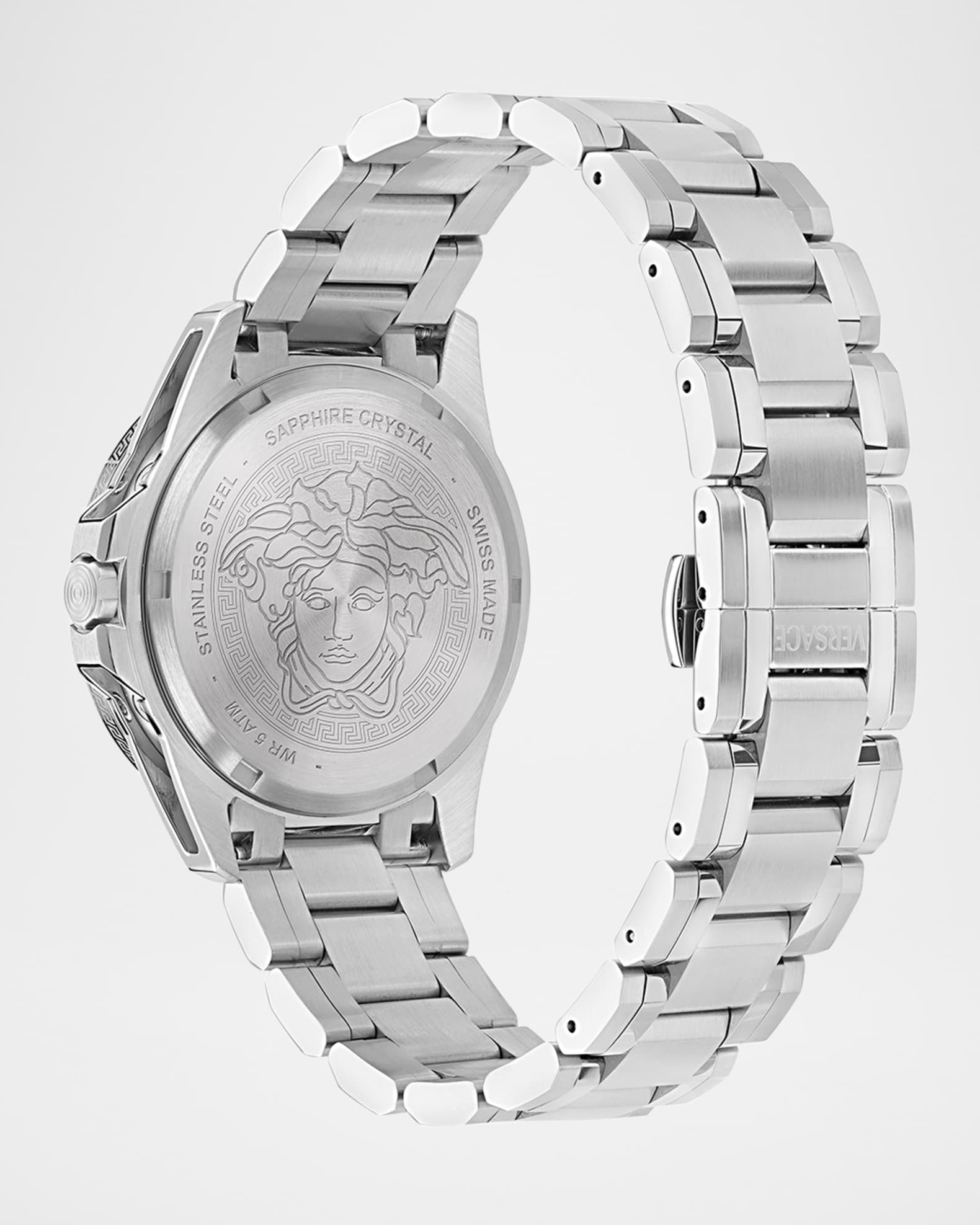 Versace V-Galaxy Moonphase 43MM Stainless Steel Bracelet Watch | Neiman ...