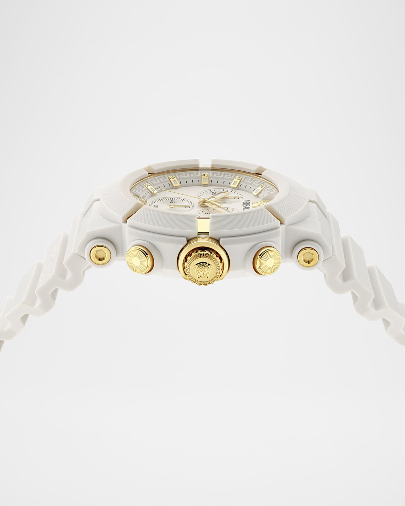 Versace Real Active Chrono 45MM White Ecoceramic Watch | Neiman Marcus