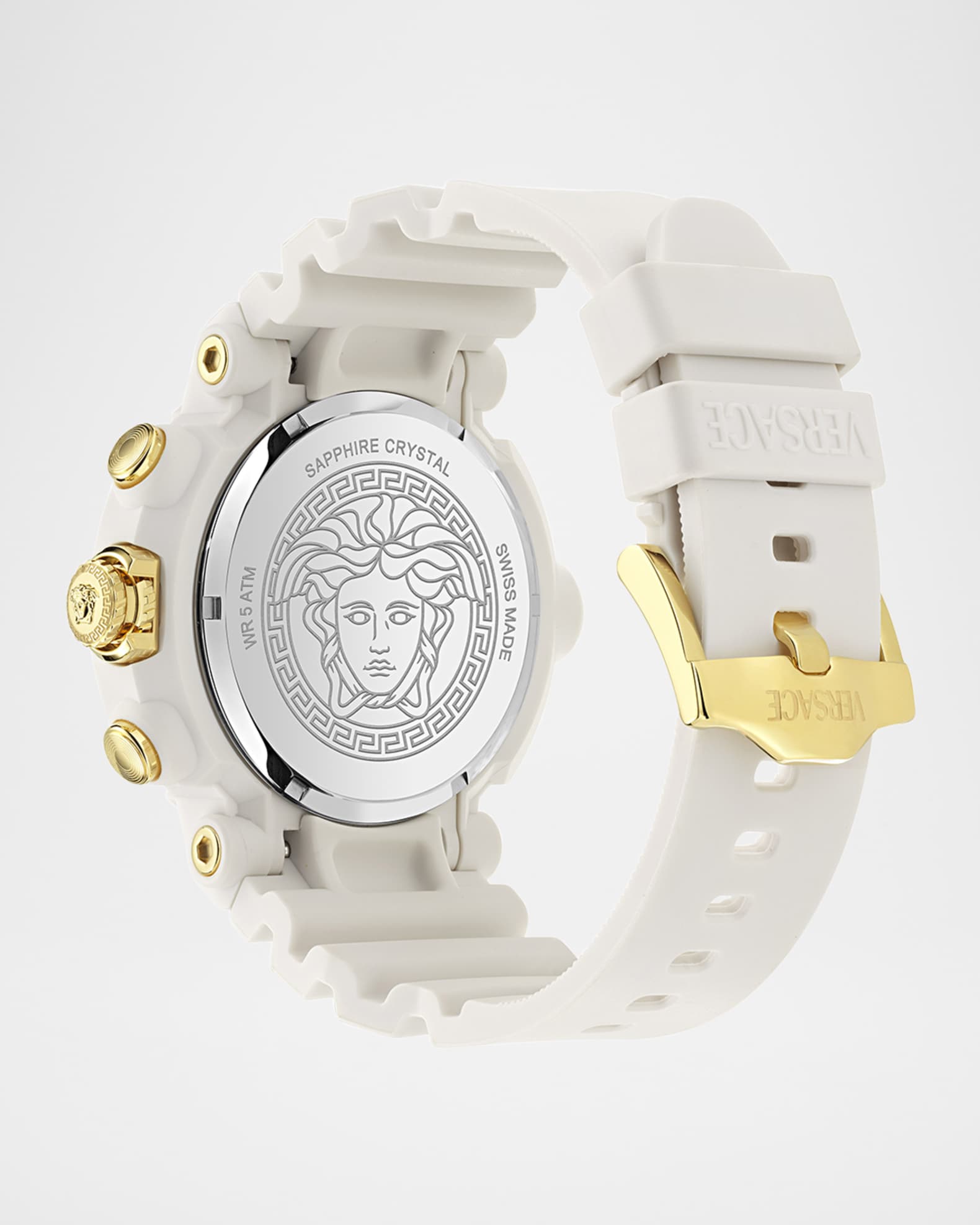 Versace Real Active Chrono 45MM White Ecoceramic Watch | Neiman Marcus