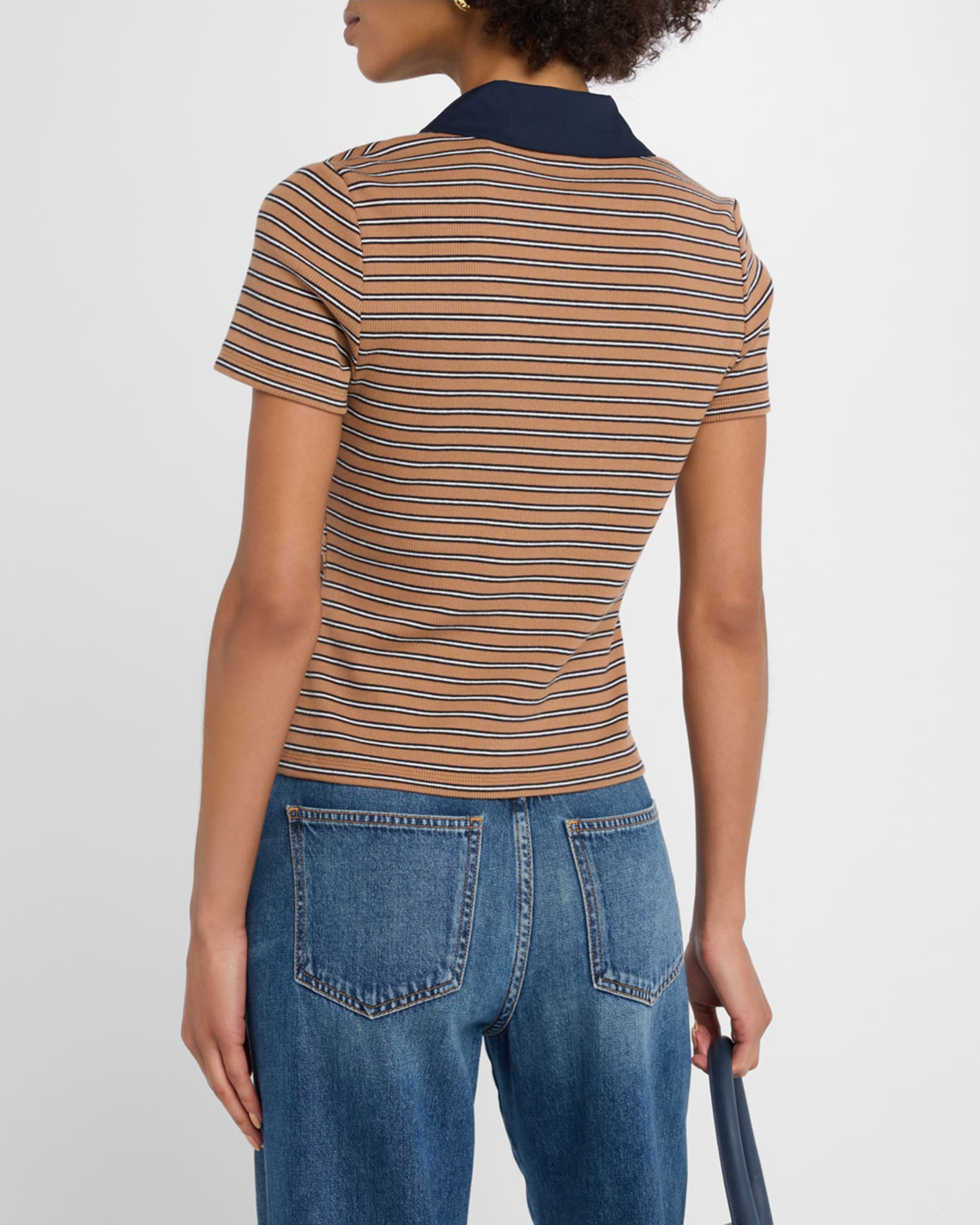 Veronica Beard Kearney Short-Sleeve Polo Tee | Neiman Marcus