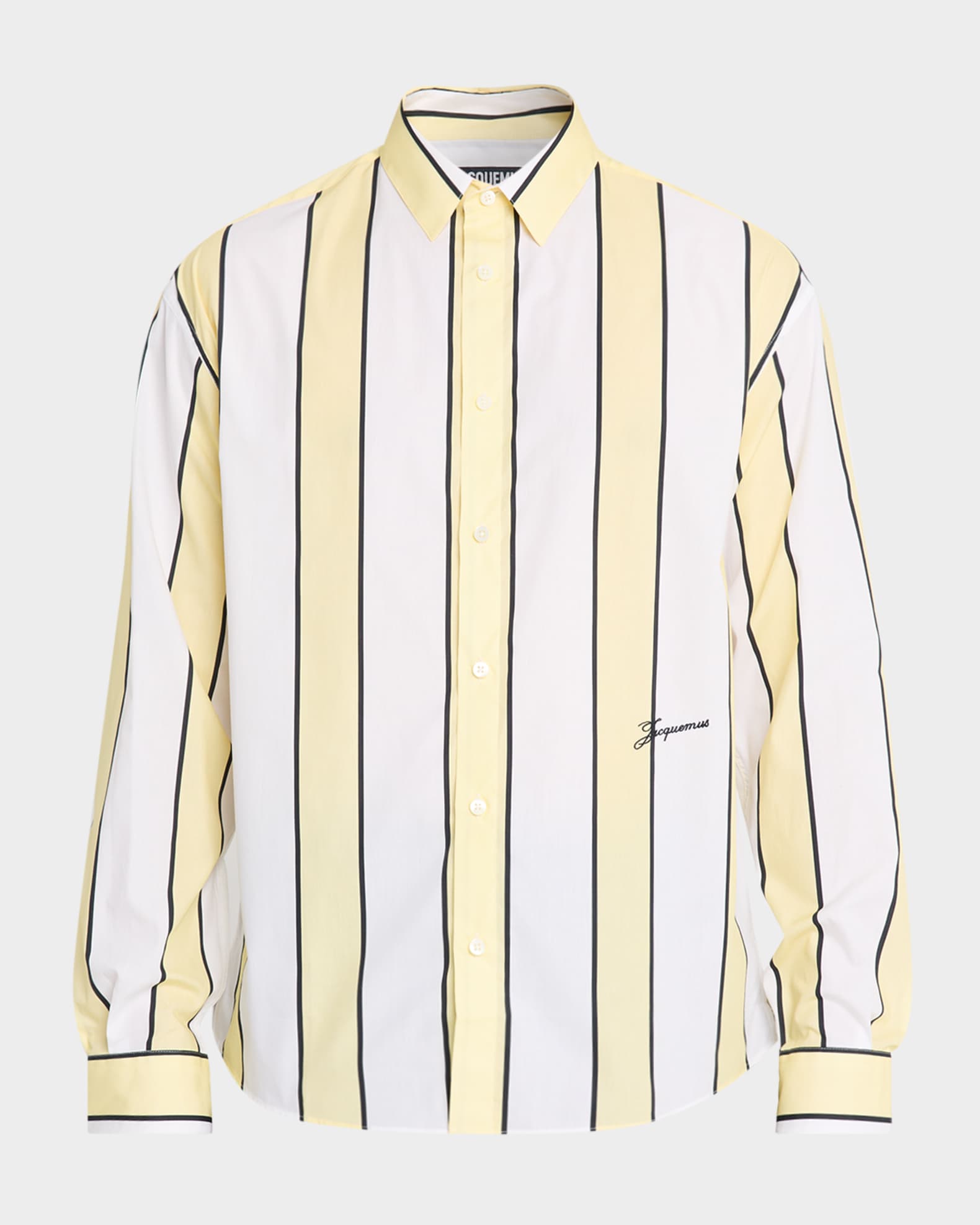 Jacquemus Men's Simon Stripe Cotton Sport Shirt | Neiman Marcus