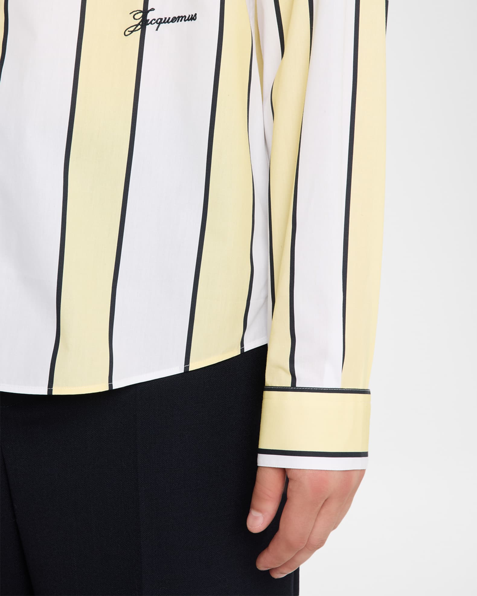 Jacquemus Men's Simon Stripe Cotton Sport Shirt | Neiman Marcus