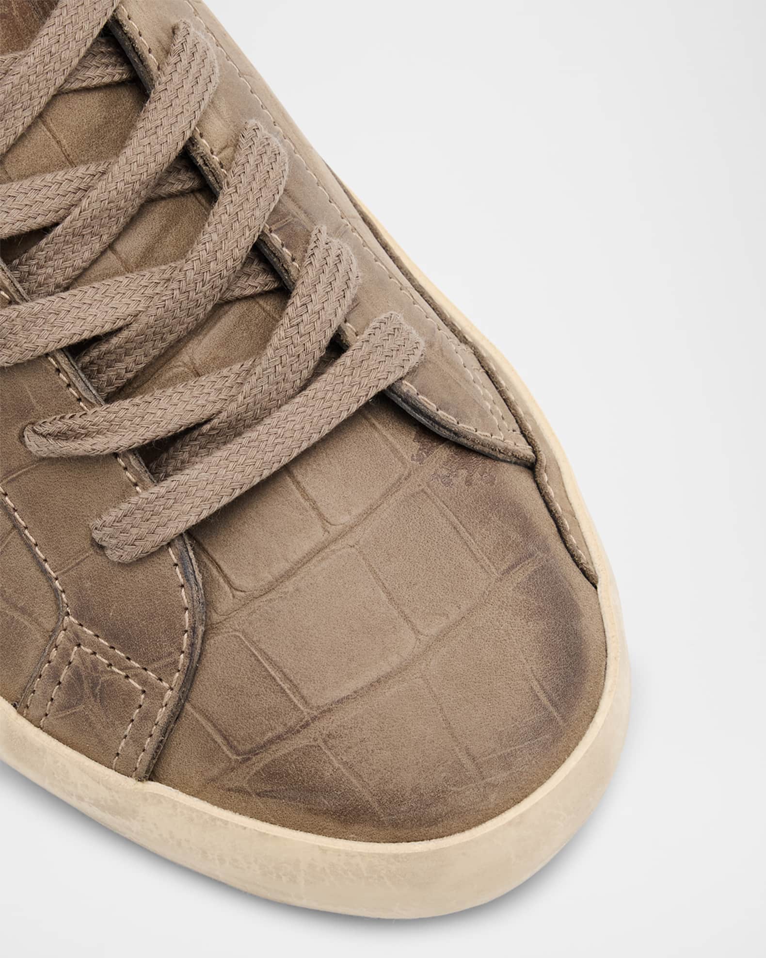 Golden Goose Men's Super-Star Croc-Printed Nubuck Leather Sneakers ...