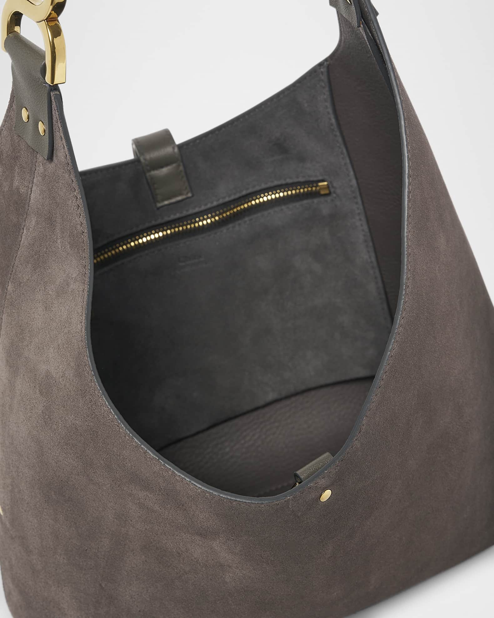 Chloe Marcie Small Hobo Bag in Suede | Neiman Marcus