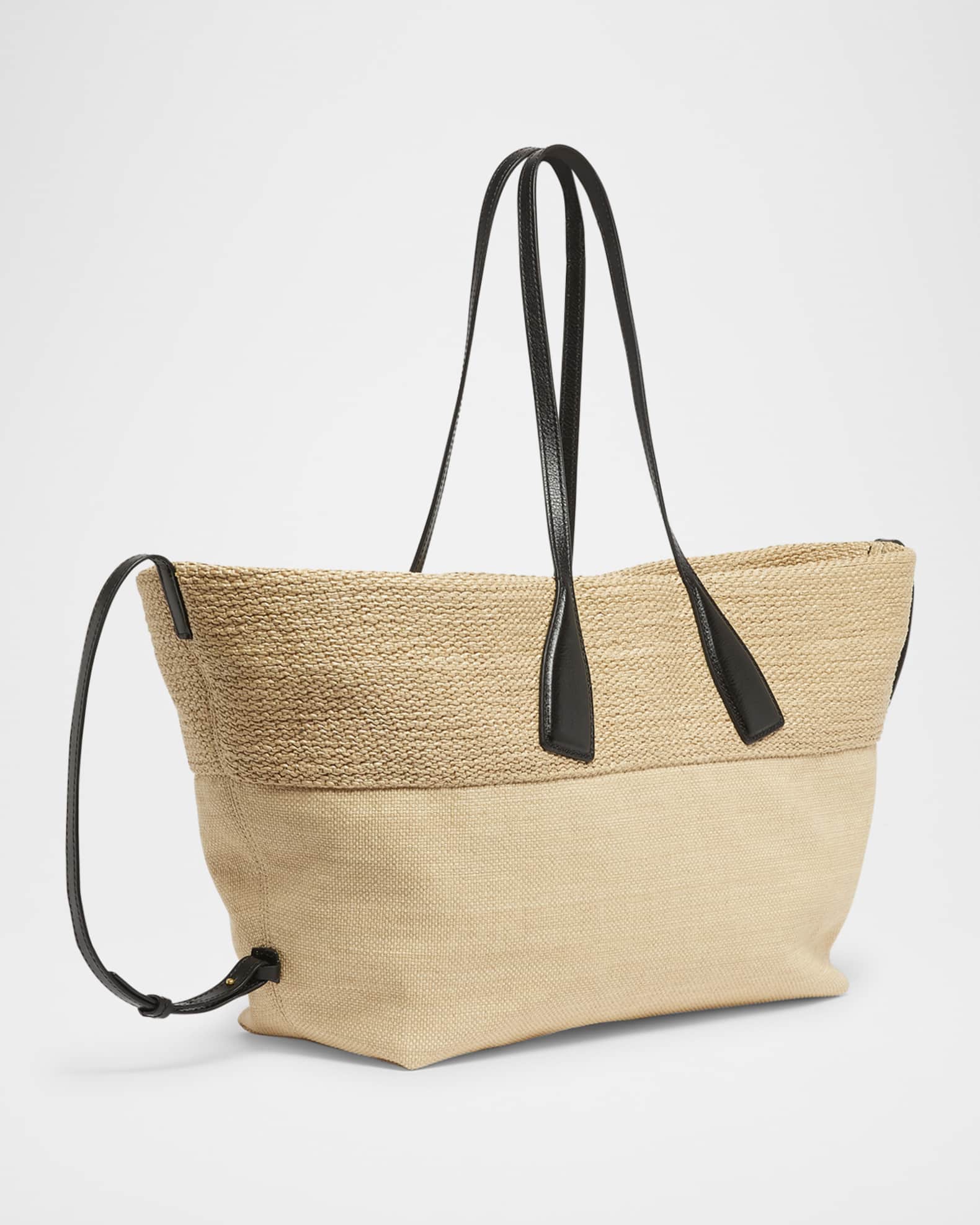 Balmain Track Tote Bag in Jacquard and Calfskin | Neiman Marcus