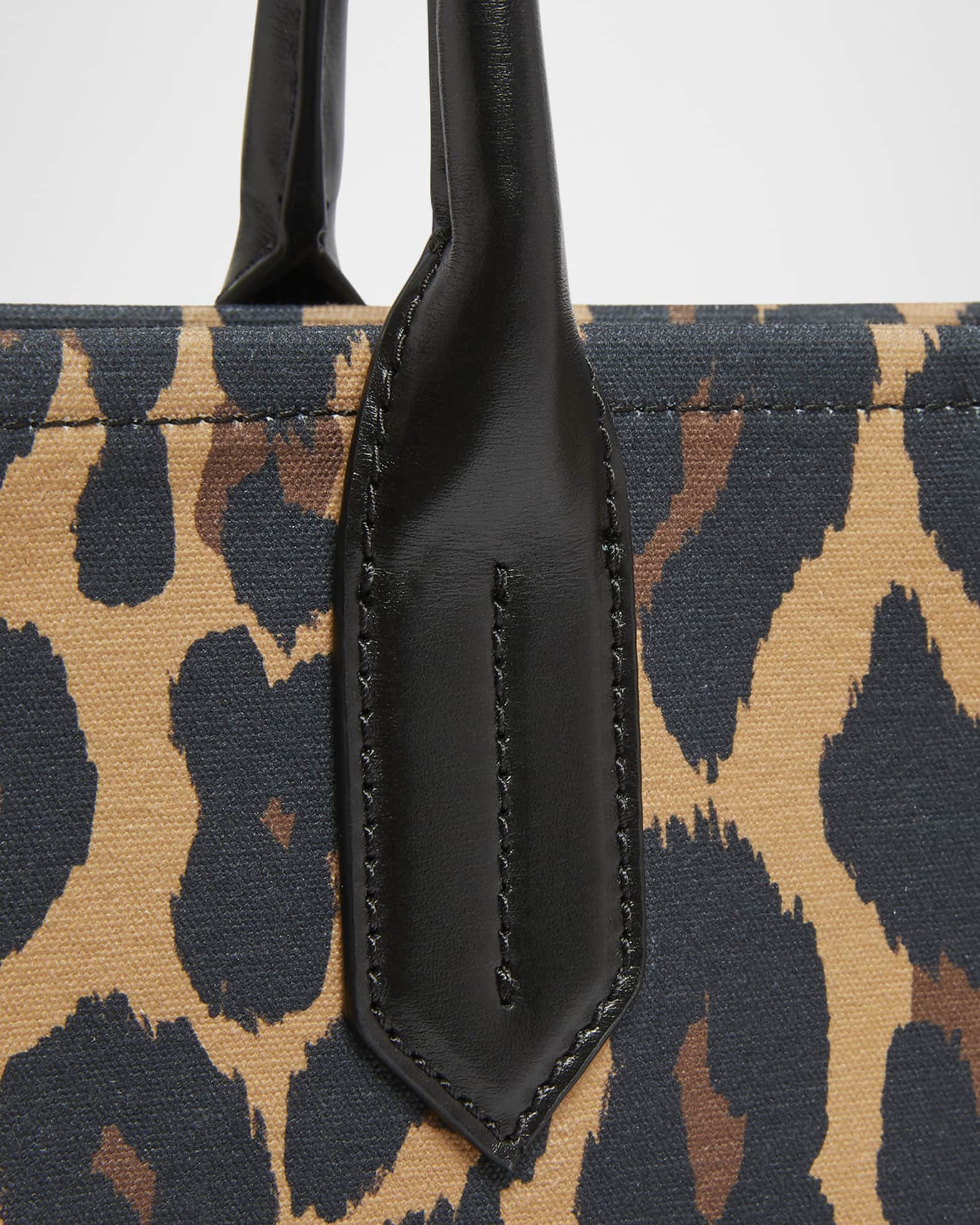Balmain B-Army Shopper Shoulder Bag in Leopard-Print Canvas | Neiman Marcus
