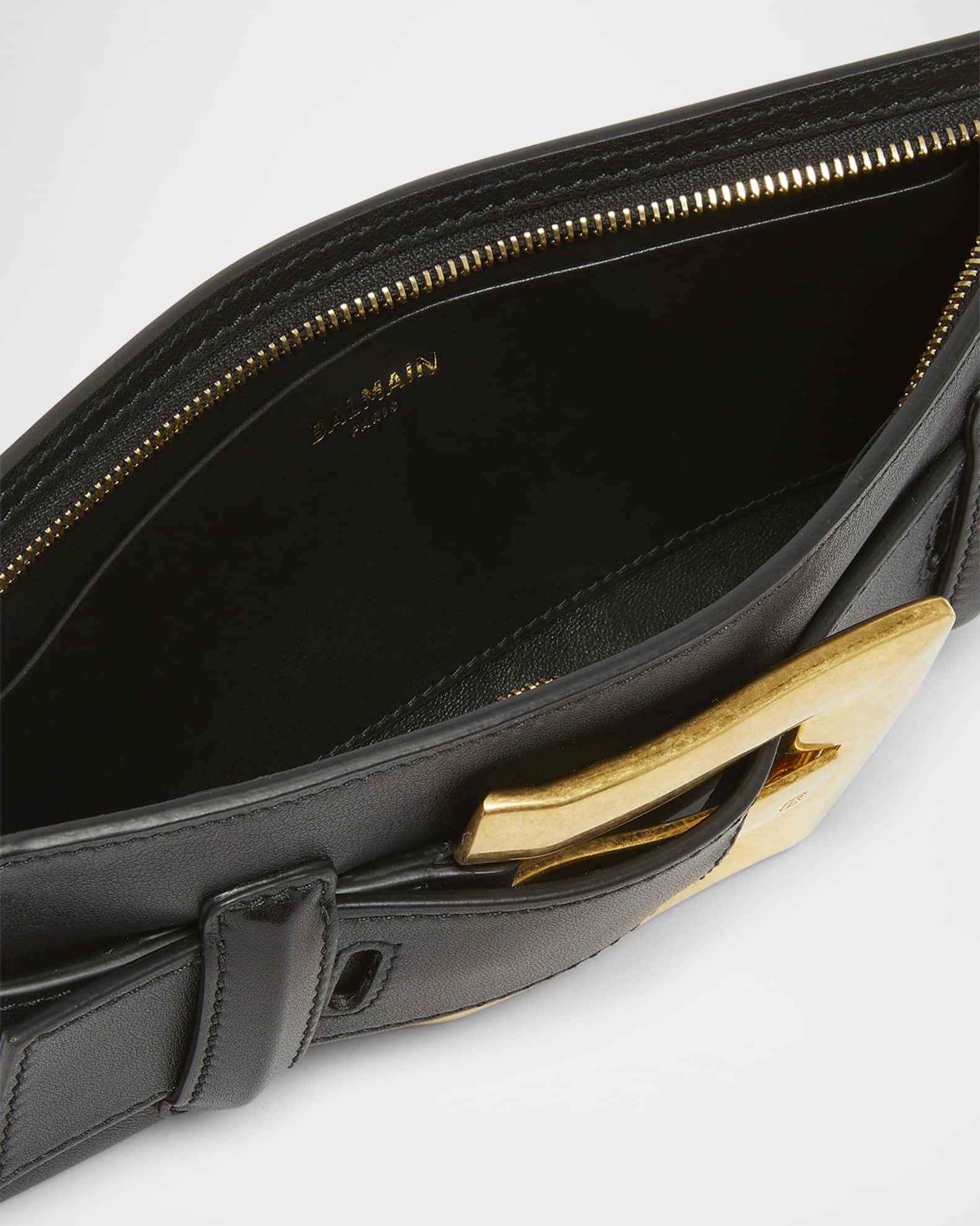 Balmain Anthem Belted Pouch Bag in Calfskin | Neiman Marcus