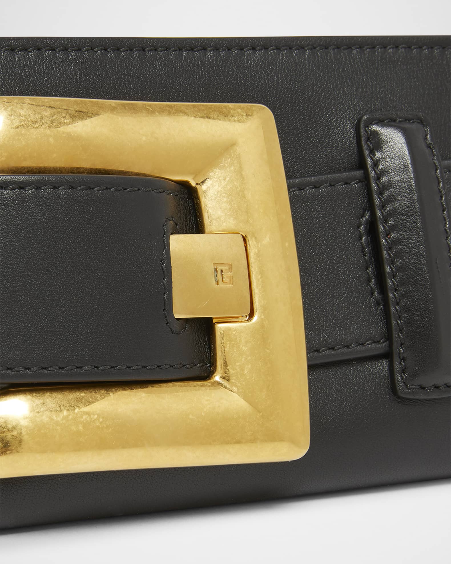 Balmain Anthem Belted Pouch Bag in Calfskin | Neiman Marcus
