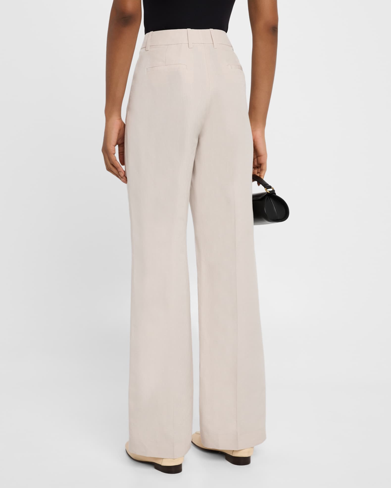 Lafayette 148 New York Gates Wide-Leg Silk-Linen Pants | Neiman Marcus