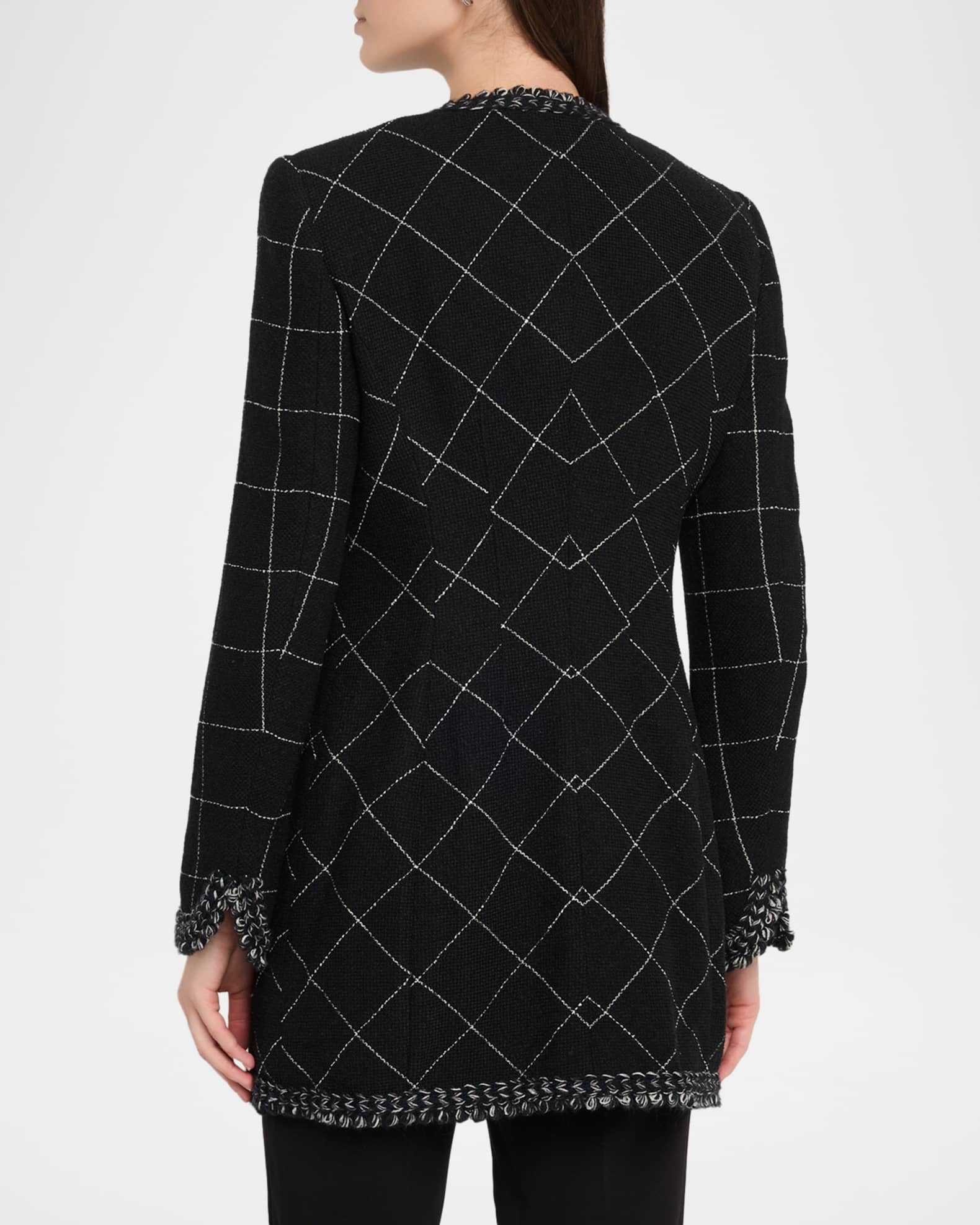 Maison Common Windowpane Wool Single-Breasted Jacket | Neiman Marcus