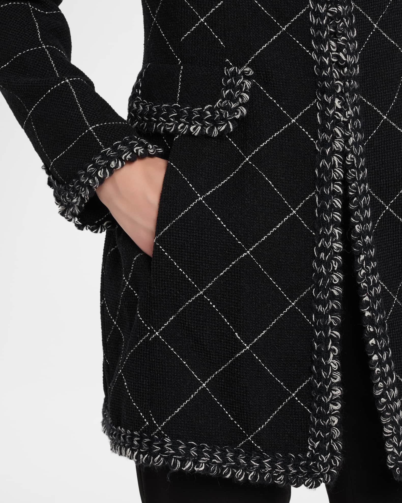 Maison Common Windowpane Wool Single-Breasted Jacket | Neiman Marcus