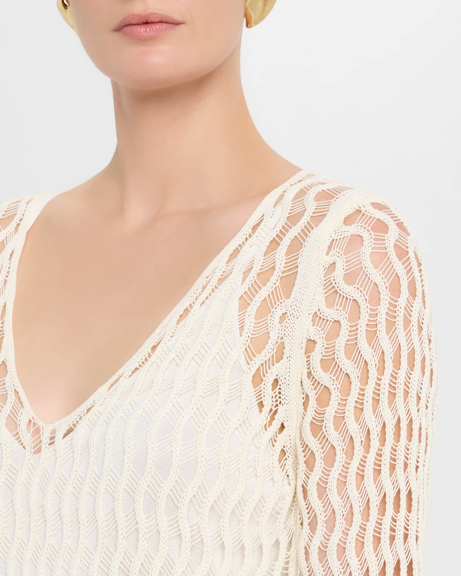 Altuzarra Jemmy Open Knit Long-Sleeve Midi Dress | Neiman Marcus