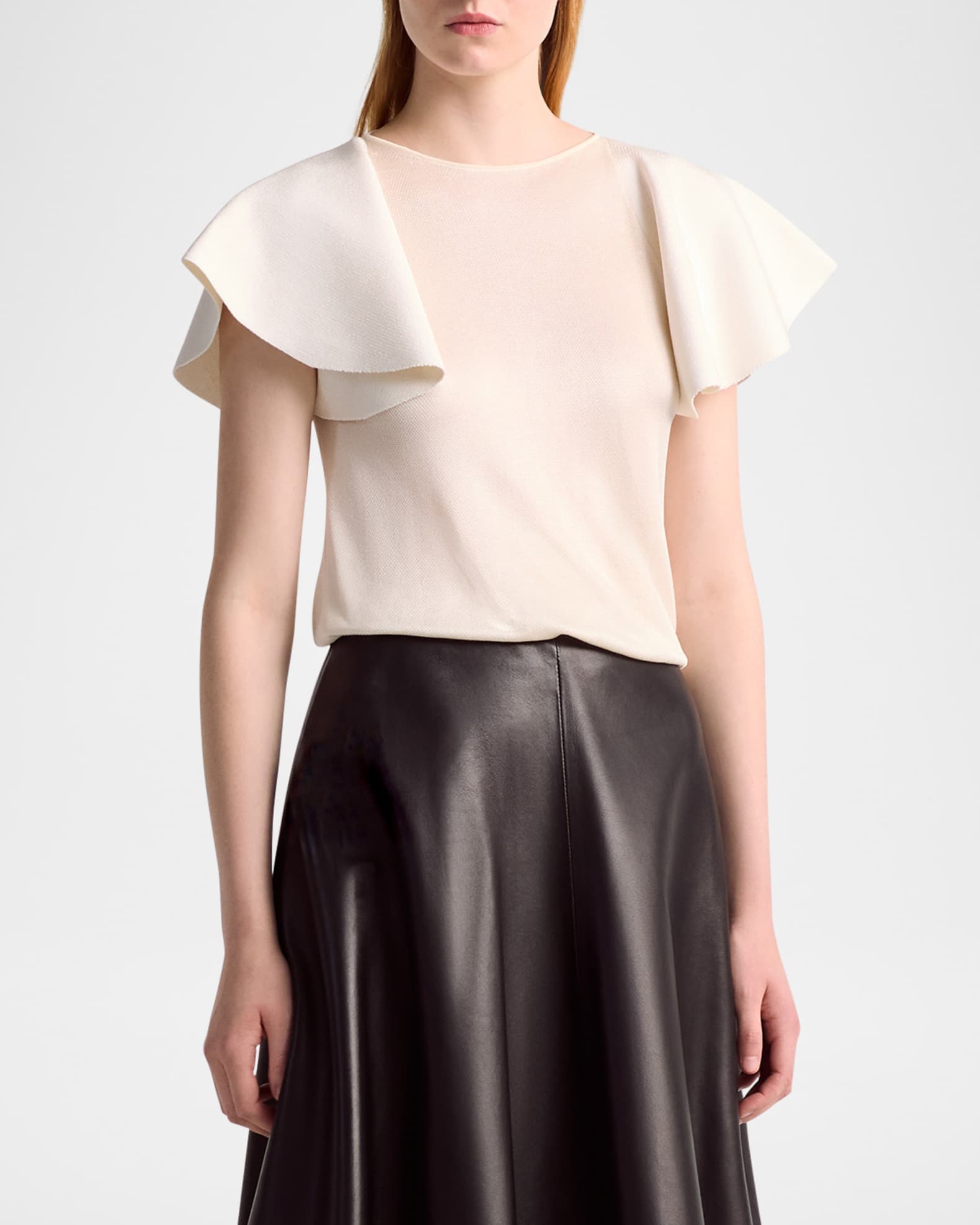 Altuzarra Zuzu Flutter-Sleeve Top | Neiman Marcus