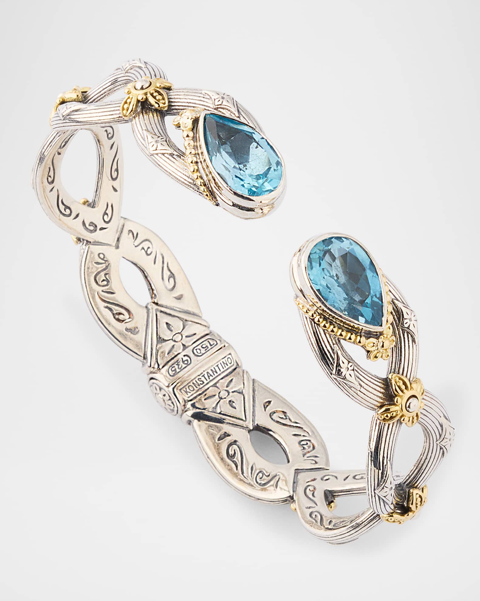 Konstantino Kyma Sky Blue Topaz Cuff Bracelet | Neiman Marcus