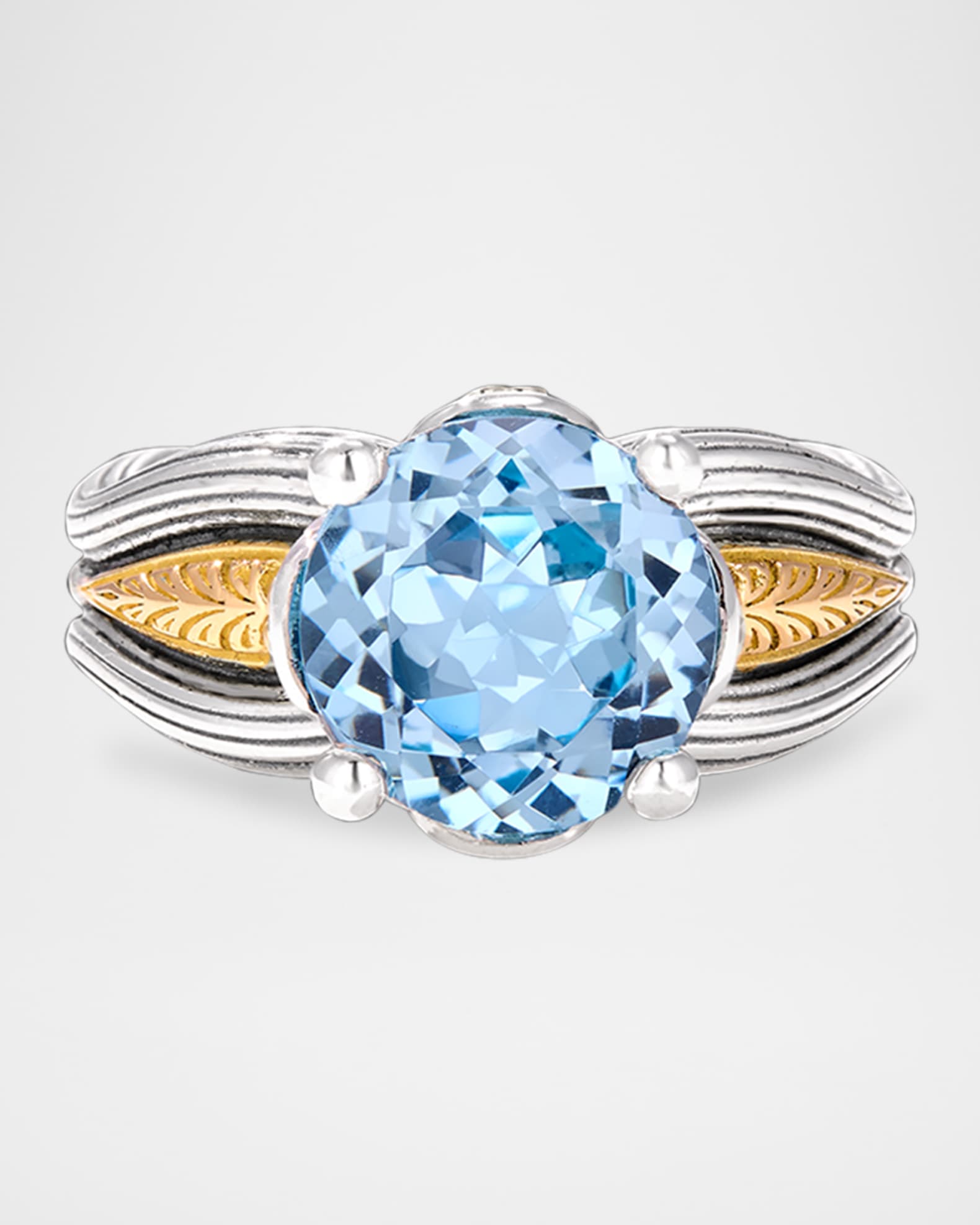 Konstantino Kyma Silver and Gold Sky Blue Topaz Ring | Neiman Marcus