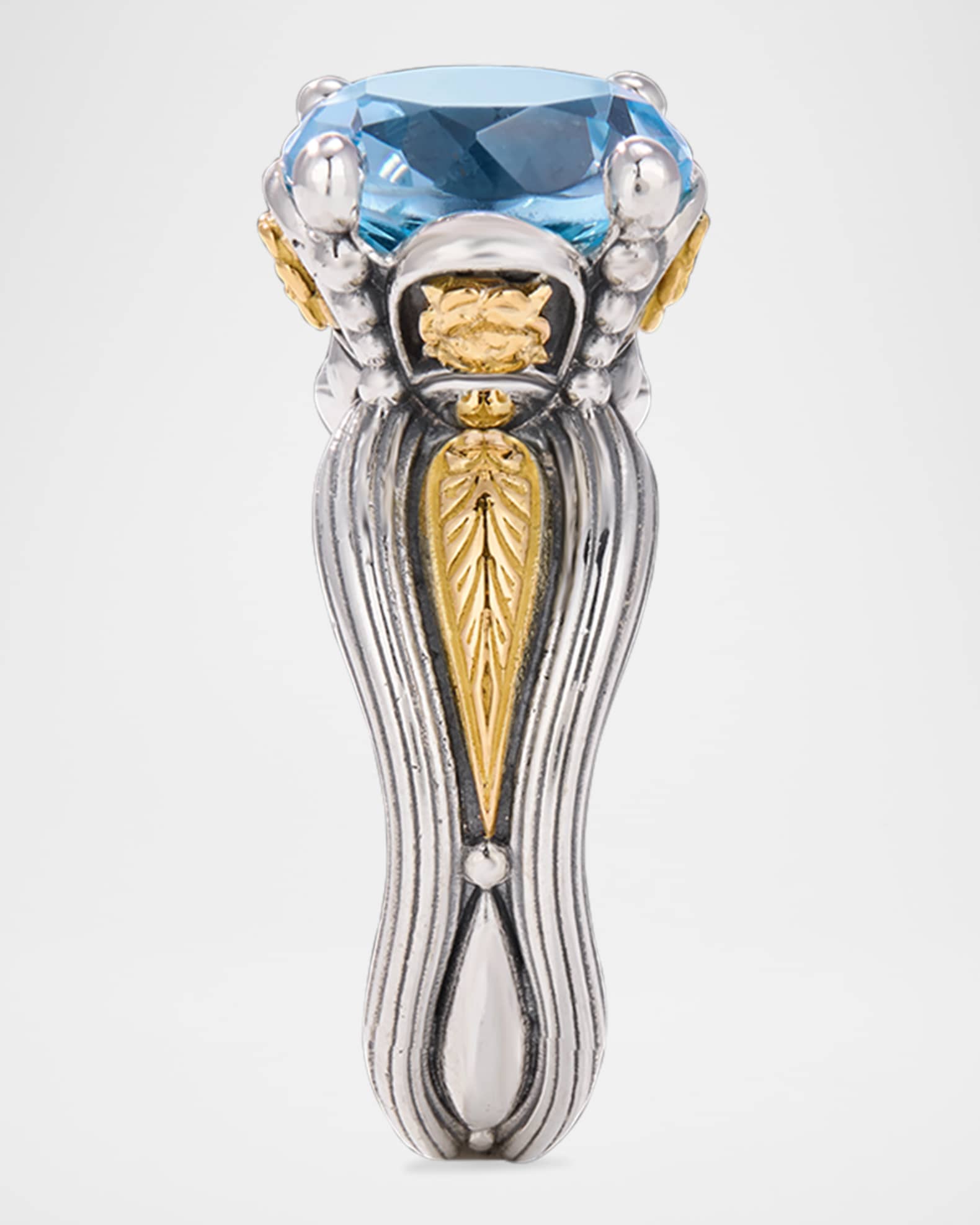 Konstantino Kyma Silver and Gold Sky Blue Topaz Ring | Neiman Marcus