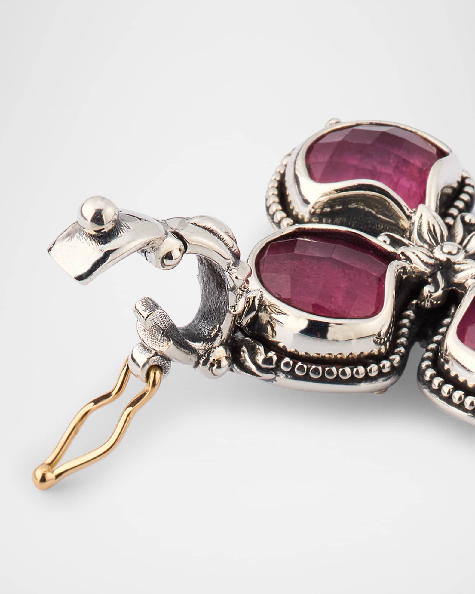 Konstantino Ivy Rock Crystal, Strawberry Quartz and MOP Triplet ...