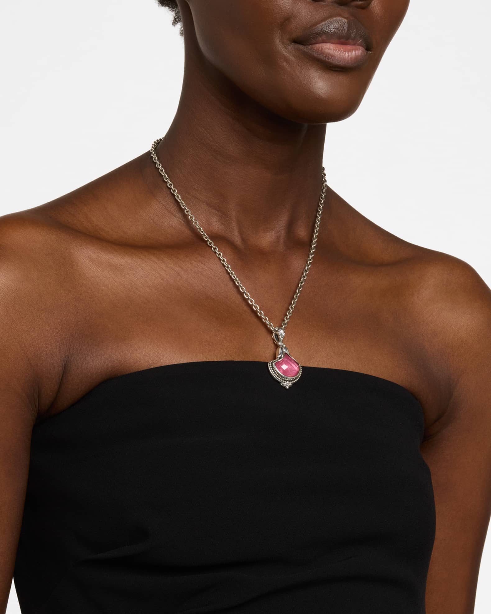 Konstantino Ivy Rock Crystal, Strawberry Quartz and MOP Triplet ...