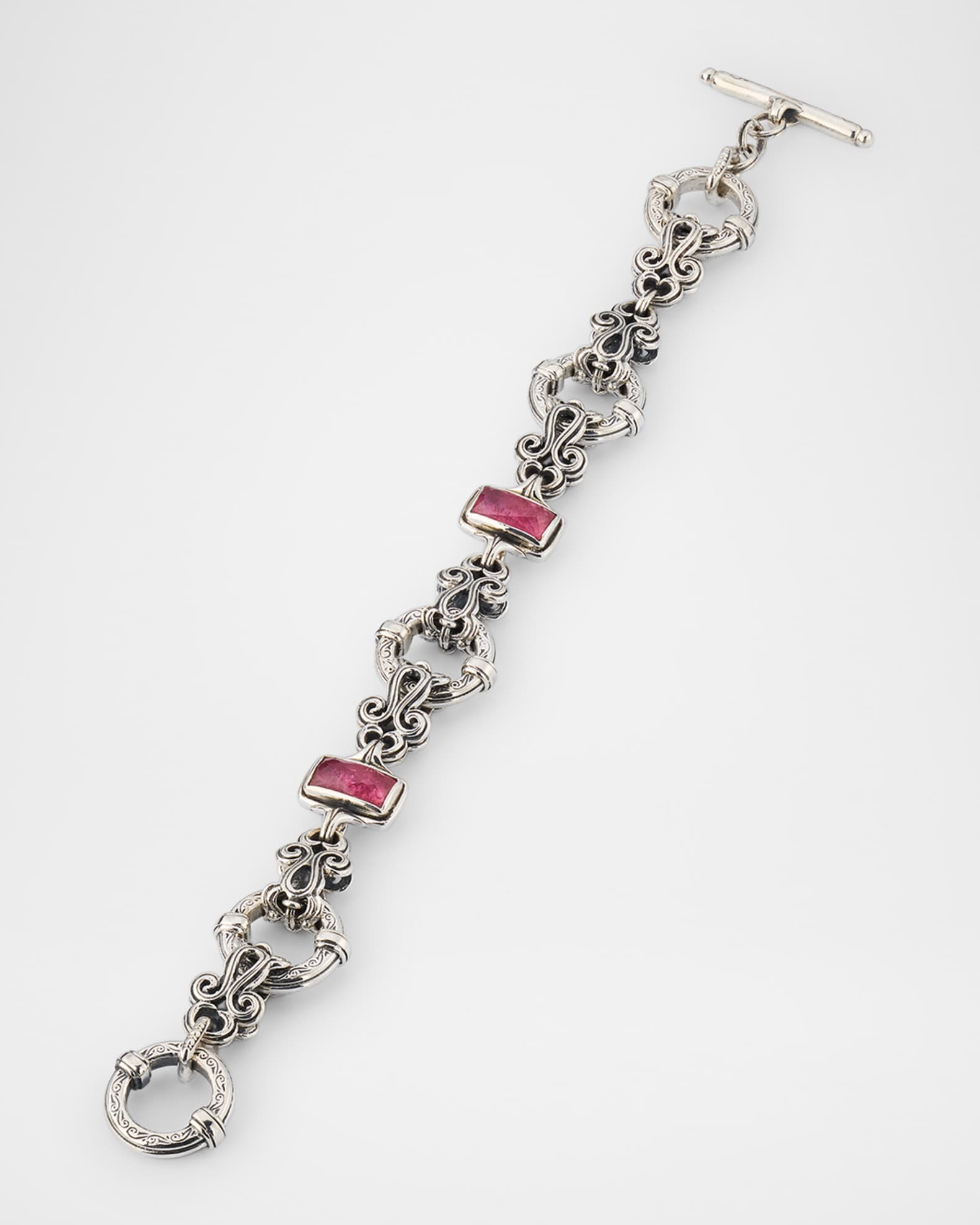 Konstantino Ivy Rock Crystal, Strawberry Quartz and MOP Bracelet ...