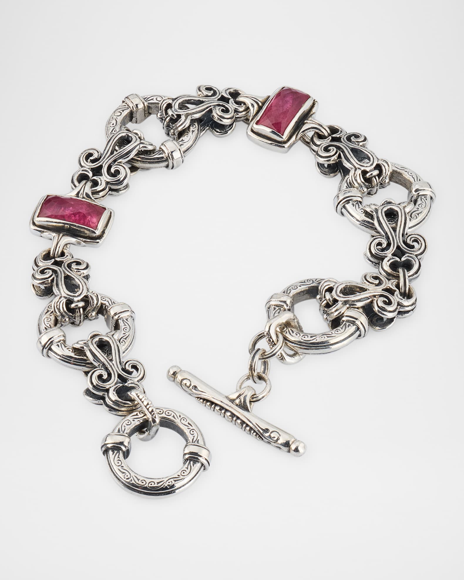 Konstantino Ivy Rock Crystal, Strawberry Quartz and MOP Bracelet ...