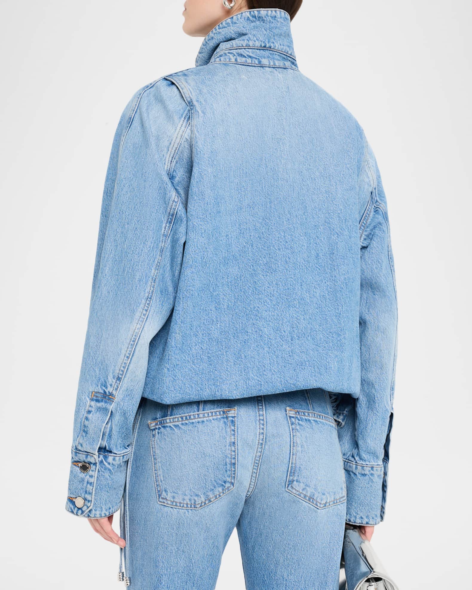 Brandon Maxwell Harper Denim Balloon Jacket | Neiman Marcus