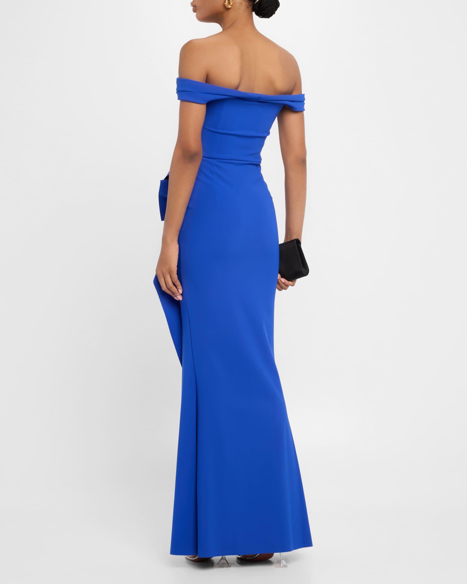 Chiara Boni La Petite Robe Off-Shoulder Ruffle Mermaid Gown | Neiman Marcus