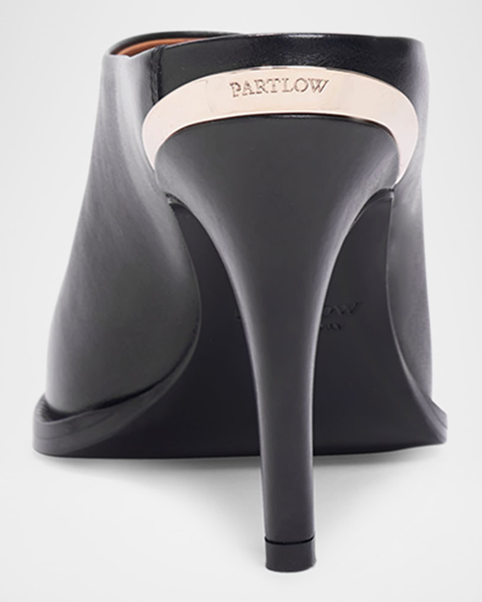 Partlow Lainey Leather Stiletto Western Mules | Neiman Marcus