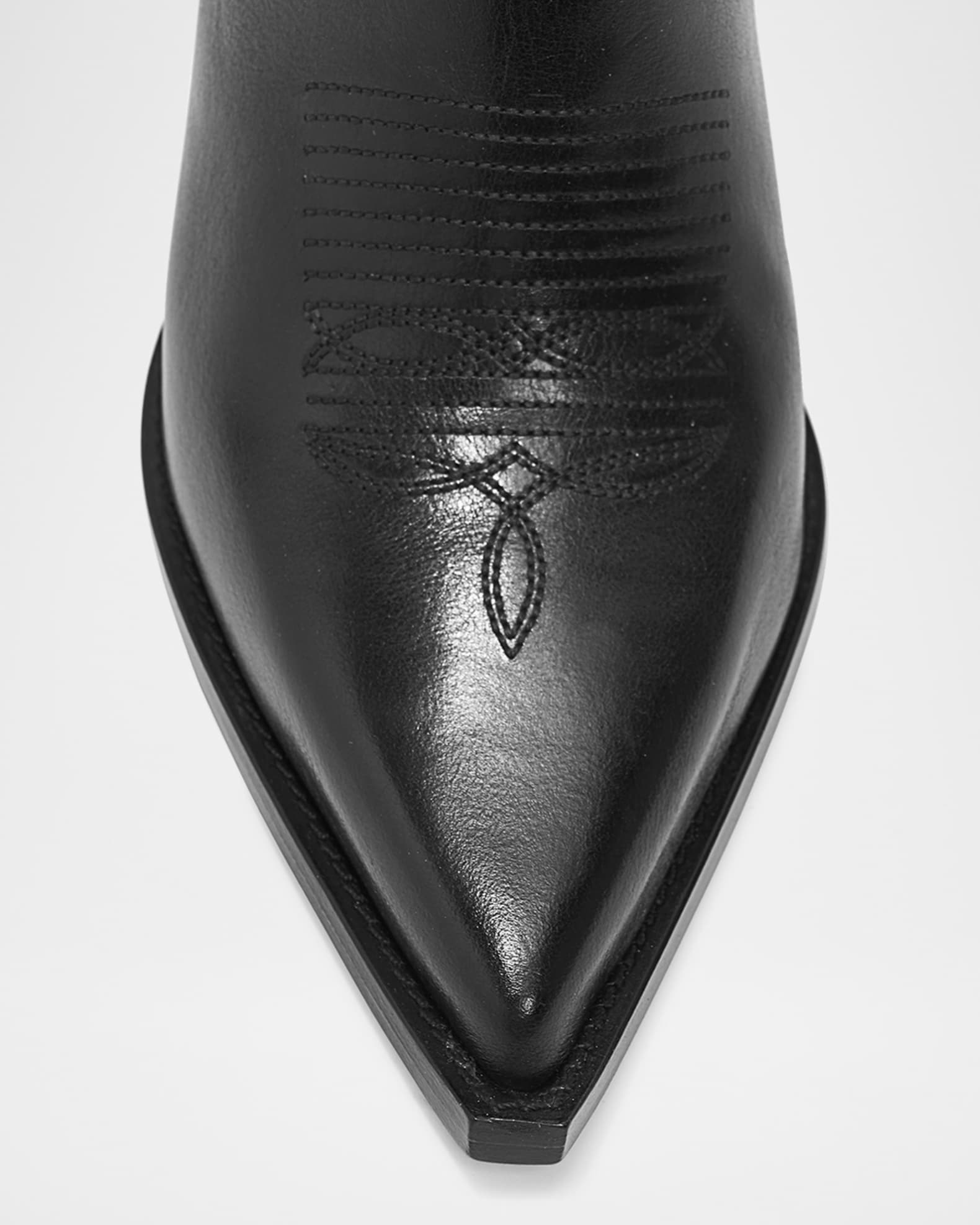 Partlow Lainey Leather Stiletto Western Mules | Neiman Marcus