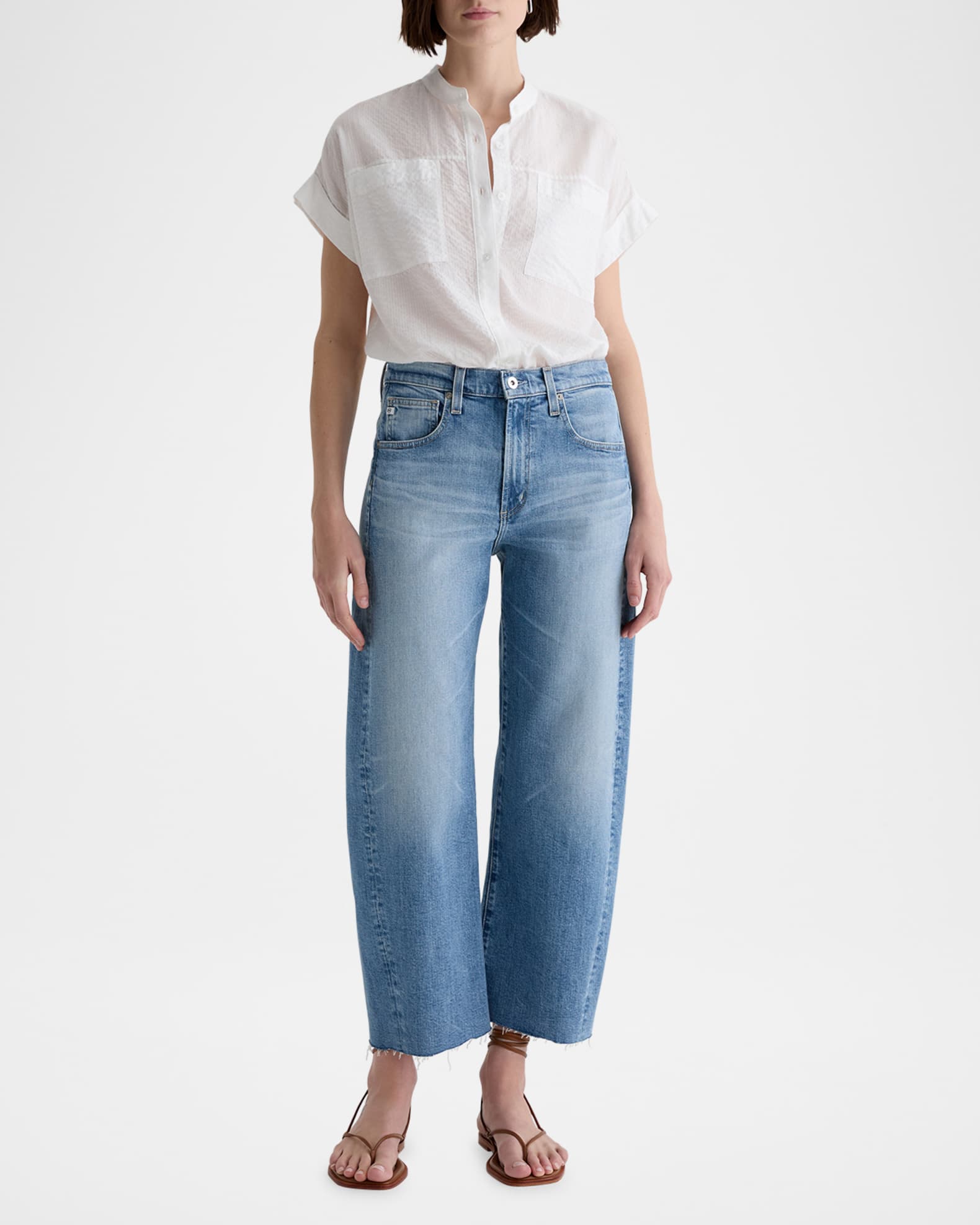 AG Jeans Hattie Crop Barrel Jeans | Neiman Marcus