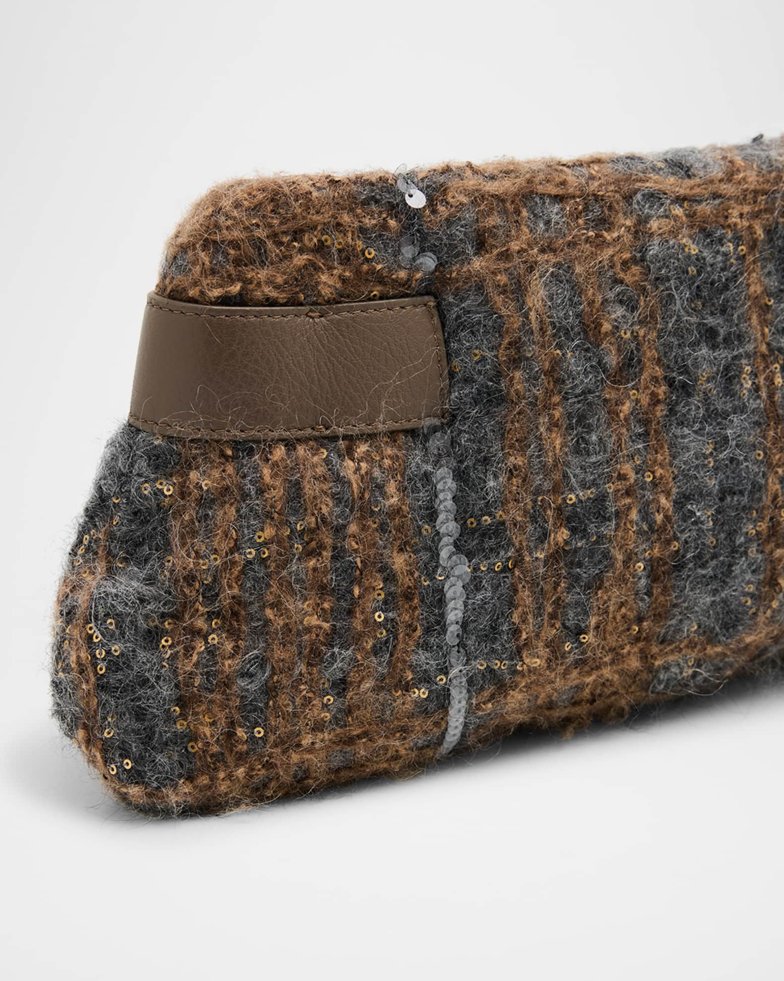Brunello Cucinelli Essence Sequin-Embellished Fuzzy Clutch Bag | Neiman ...