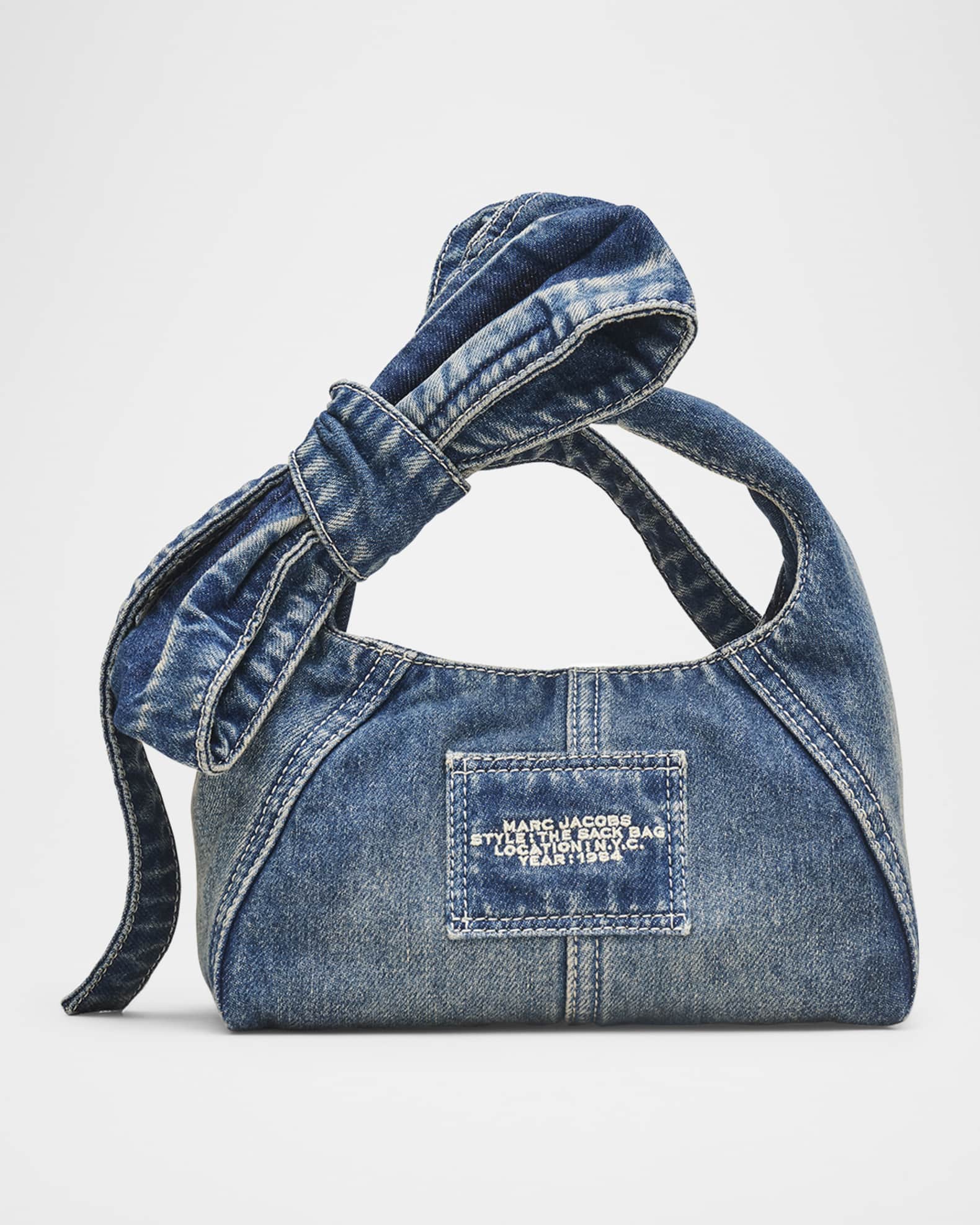 Marc Jacobs The Sack Bow Denim Top-Handle Bag | Neiman Marcus
