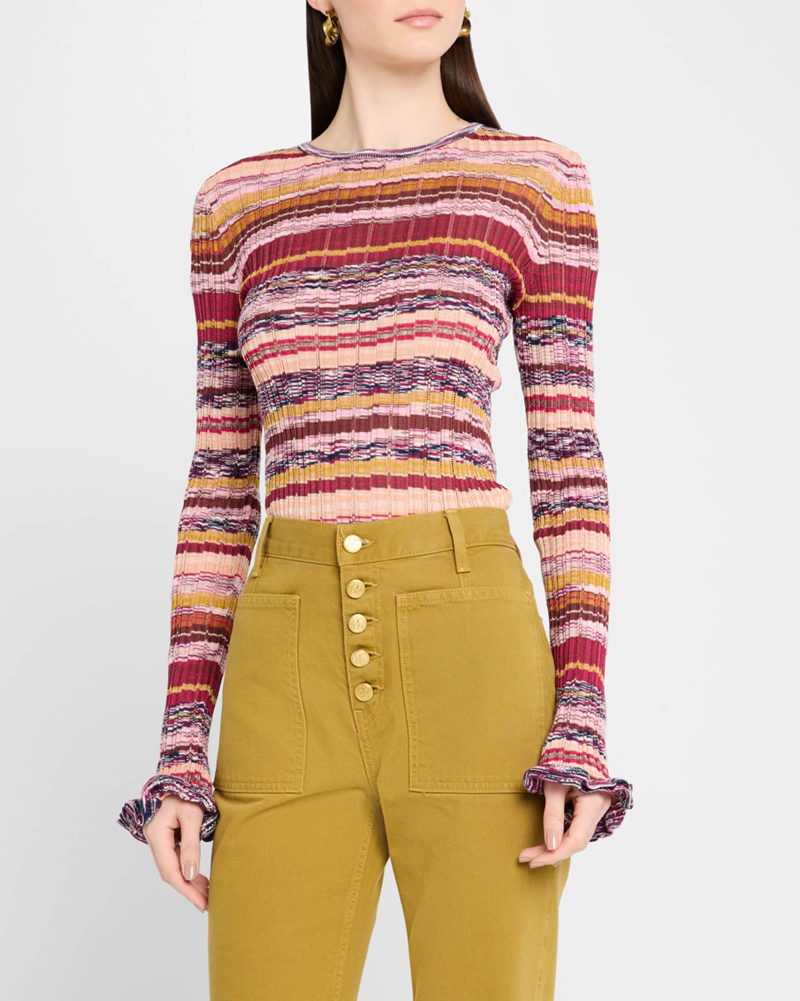 Ulla Johnson Maci Long-Sleeve Knit Pullover | Neiman Marcus