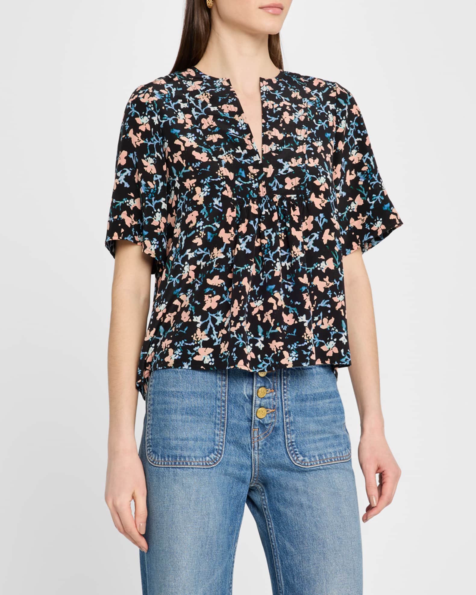 Ulla Johnson Calla Short-Sleeve Top | Neiman Marcus