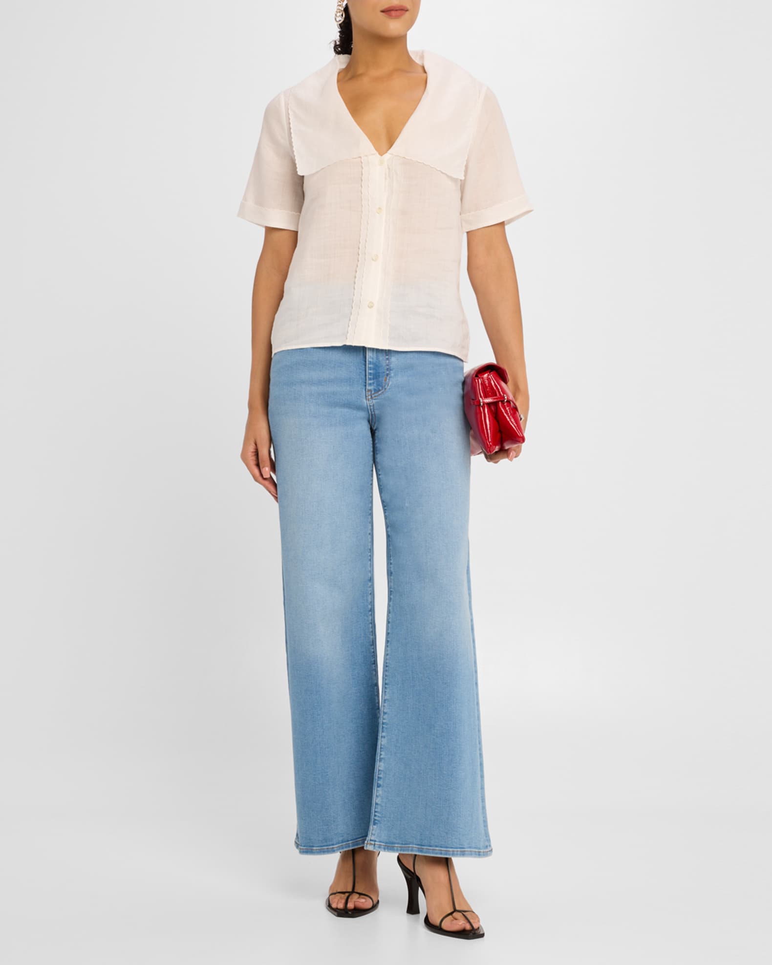 FRAME The Scallop Sailor Blouse | Neiman Marcus